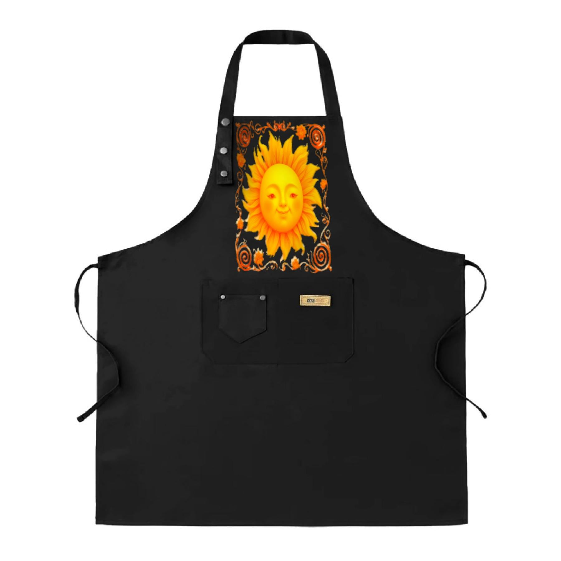 Stylish Black Bib Apron 2-Pack with Adjustable Straps Front Pocket ...