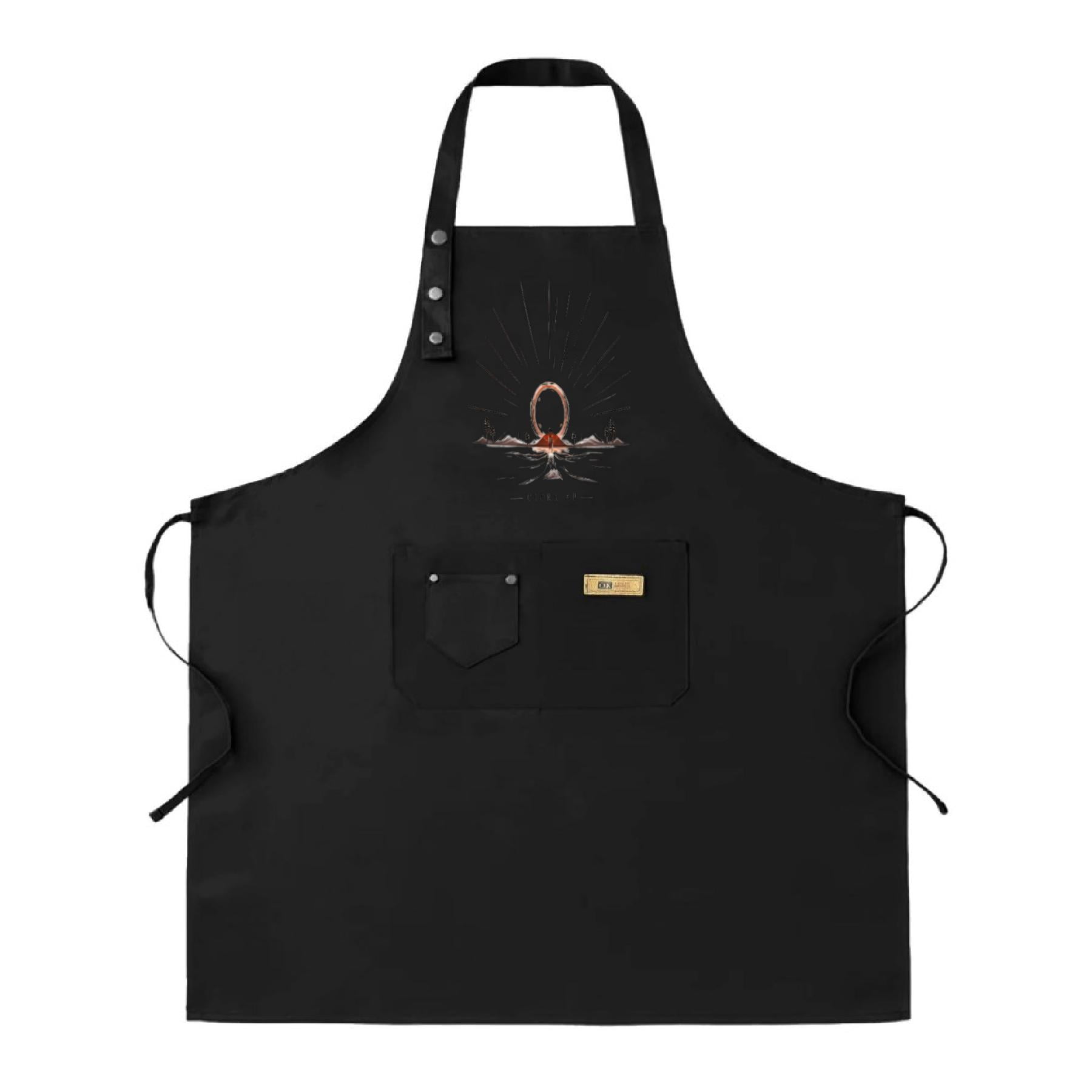 Stylish Black Bib Apron 2-Pack with Adjustable Straps Front Pocket ...