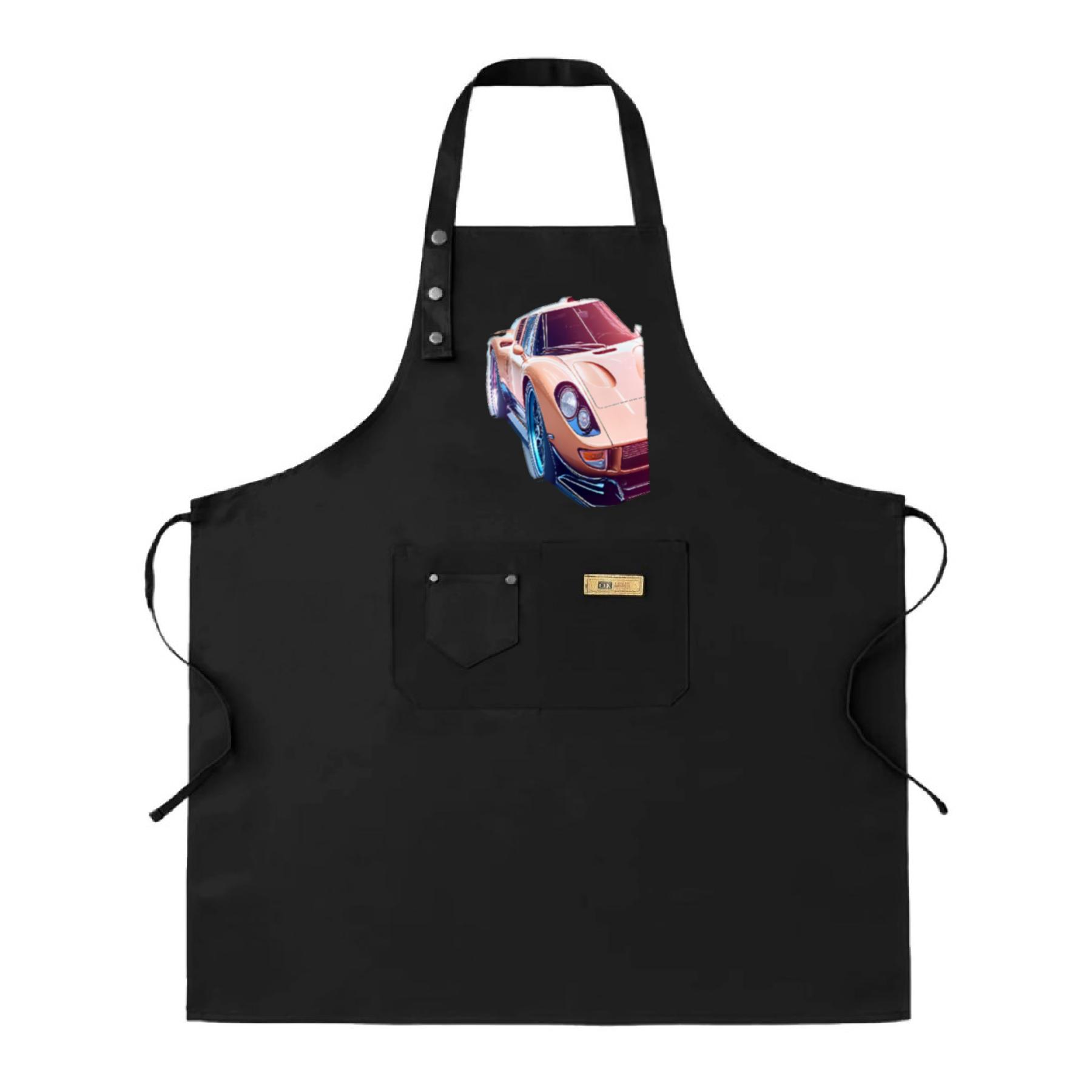 Stylish Black Bib Apron 2 - Pack with Front Pocket Adjustable Straps ...