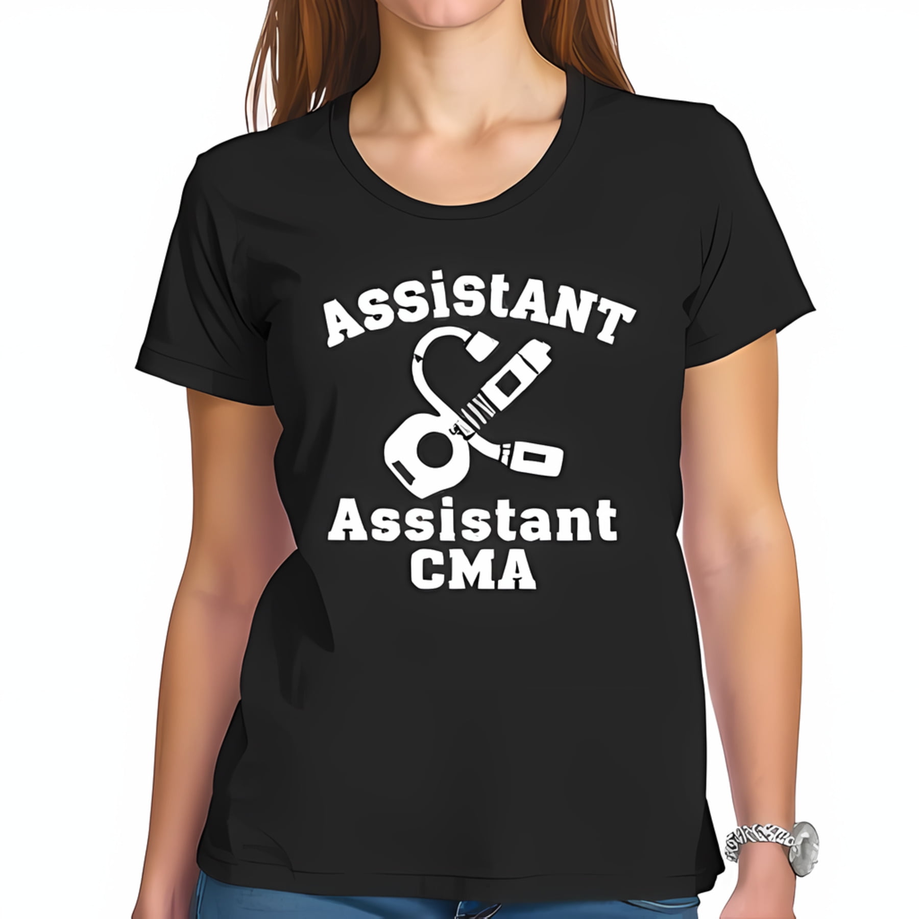 Stylish Black Cotton Short Sleeve T-Shirt Device Design - " Assistant ...