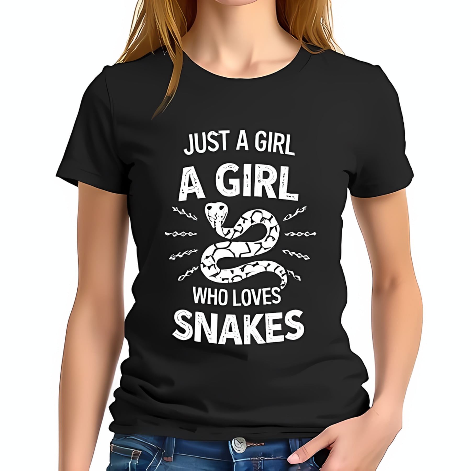 Stylish Black Cotton Short Sleeve T-Shirt - " Just a Girl Who Loves ...