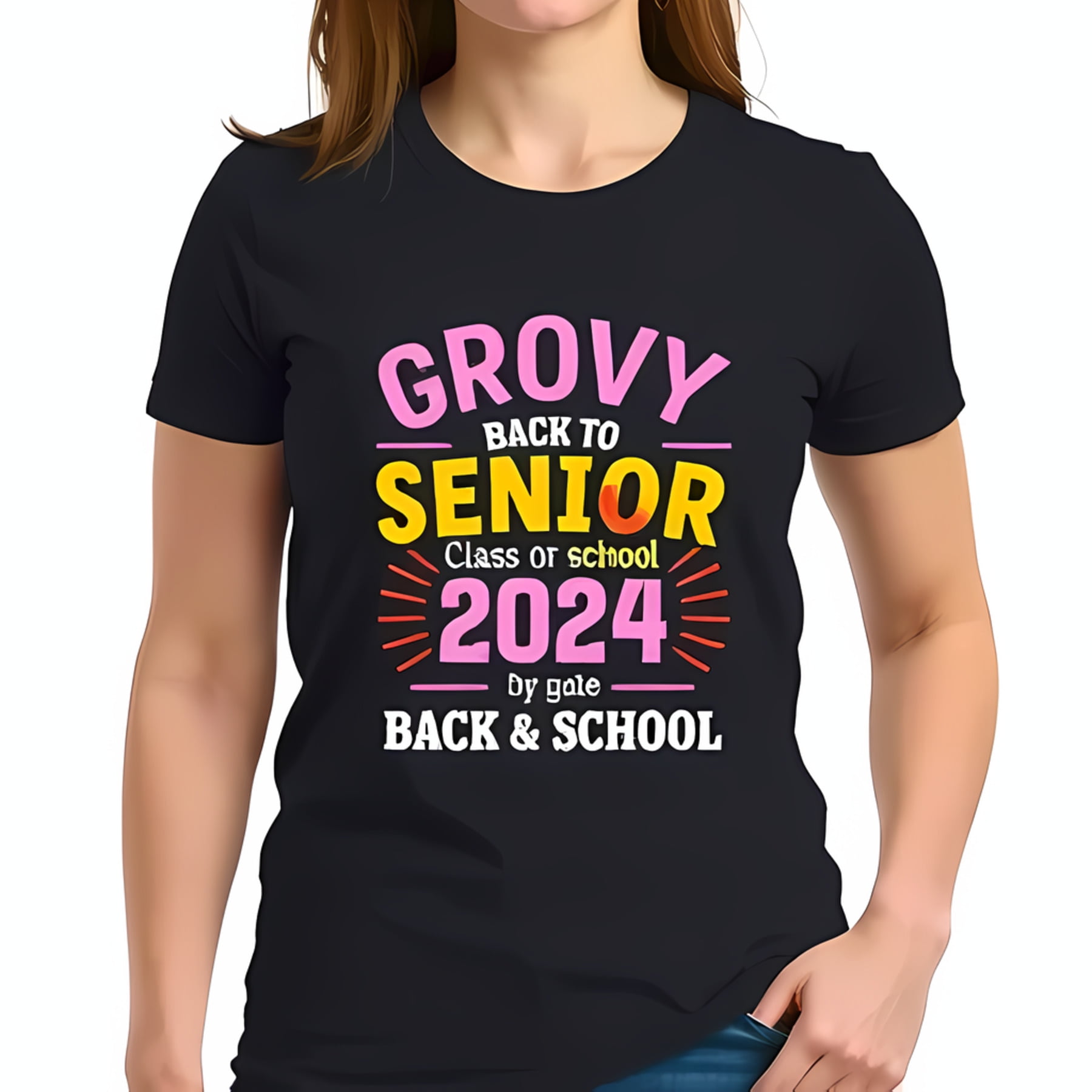 Stylish Black Cotton Short Sleeve T-Shirt for Seniors 2024 - Groovy ...