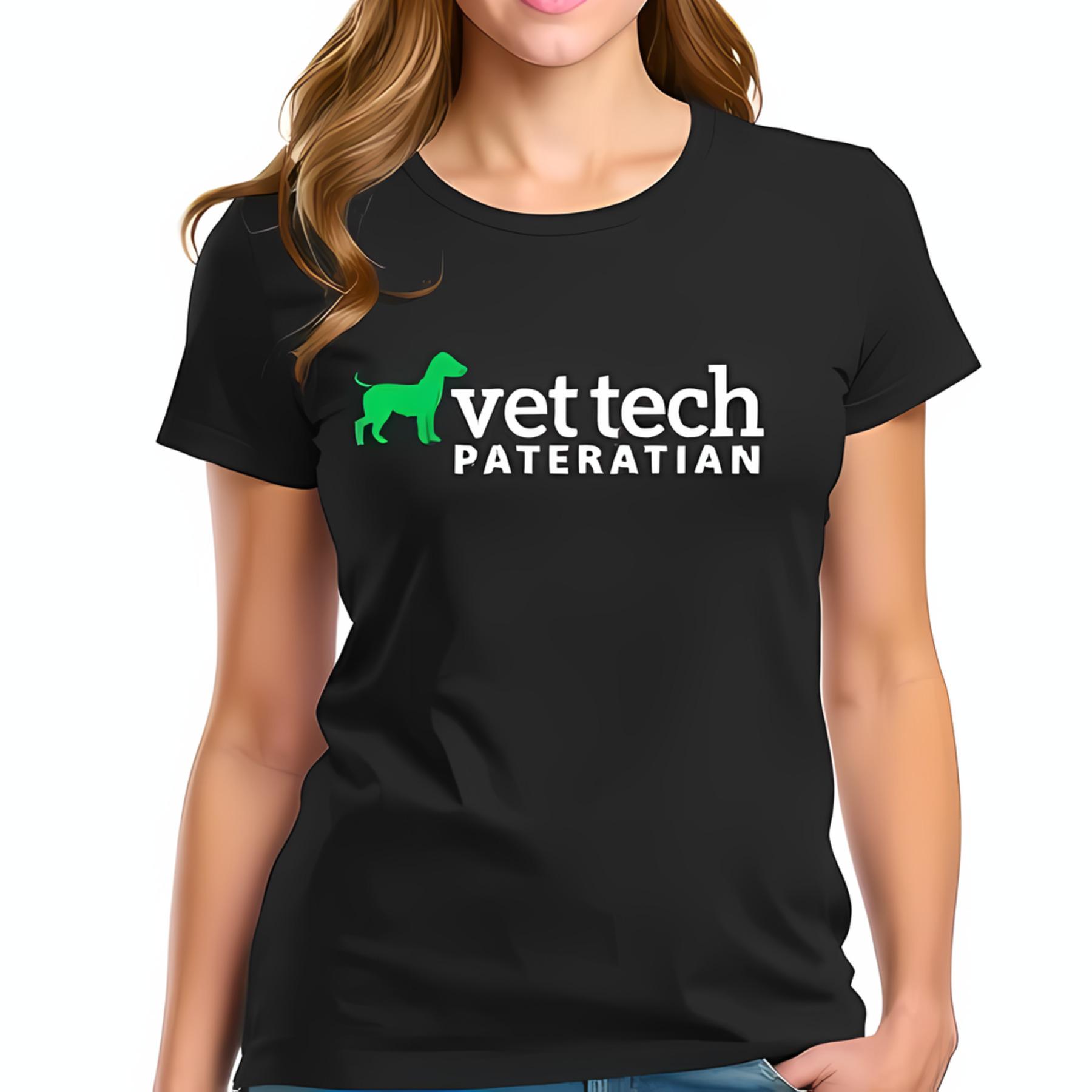 Stylish Black Cotton Short Sleeve T-Shirt for Vet Techs - Features ...