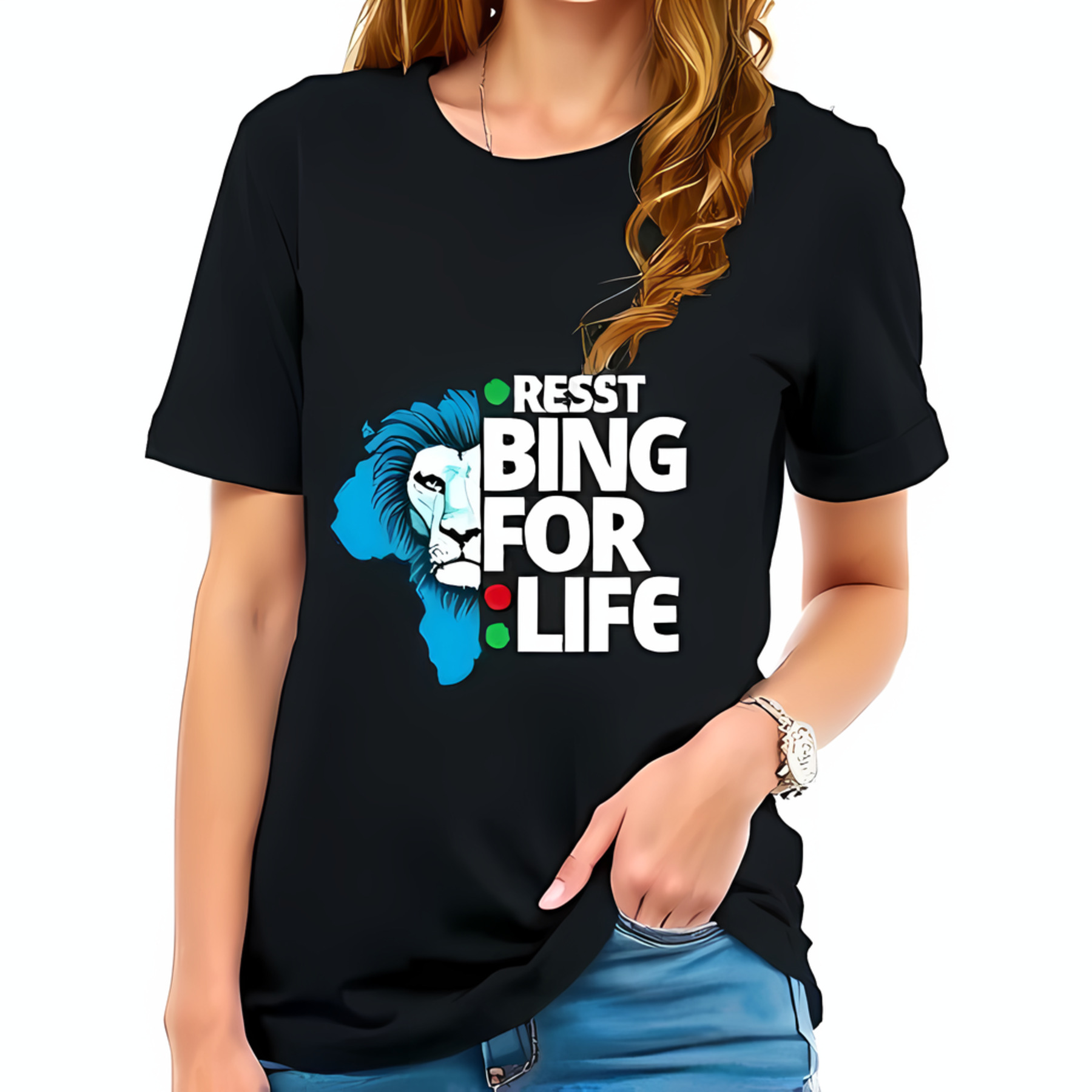 Stylish Black Cotton Short Sleeve T-Shirt with Bold African Continent ...