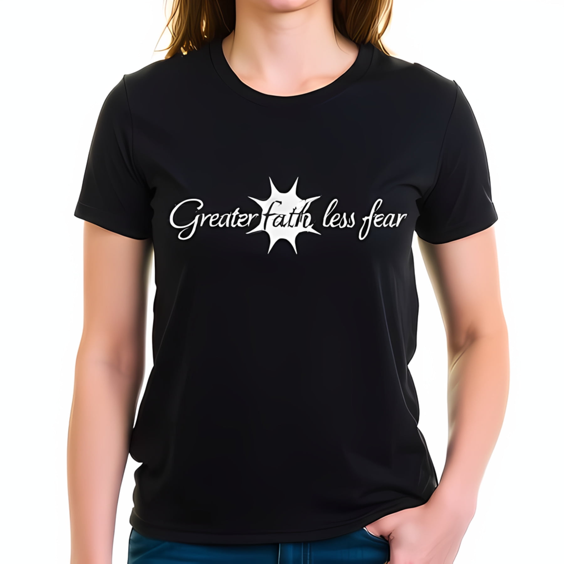 Stylish Black Cotton Short Sleeve T-Shirt with Graphic & " Greater ...