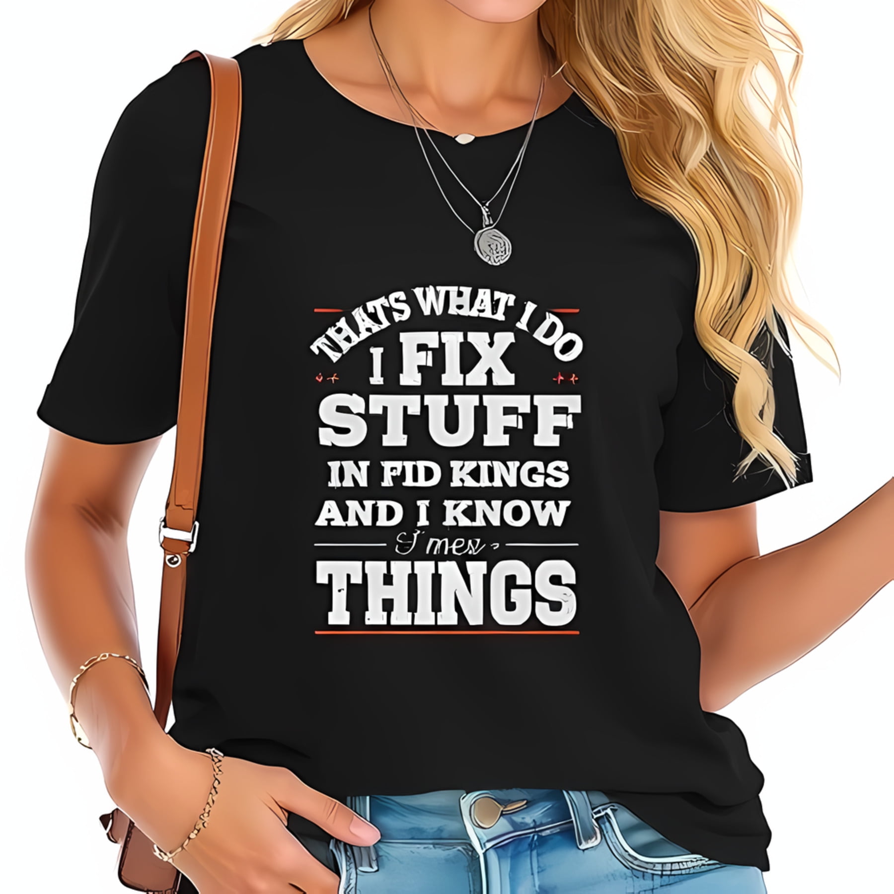 Stylish Black Cotton Short Sleeve T-Shirt with Humorous Text Design ...
