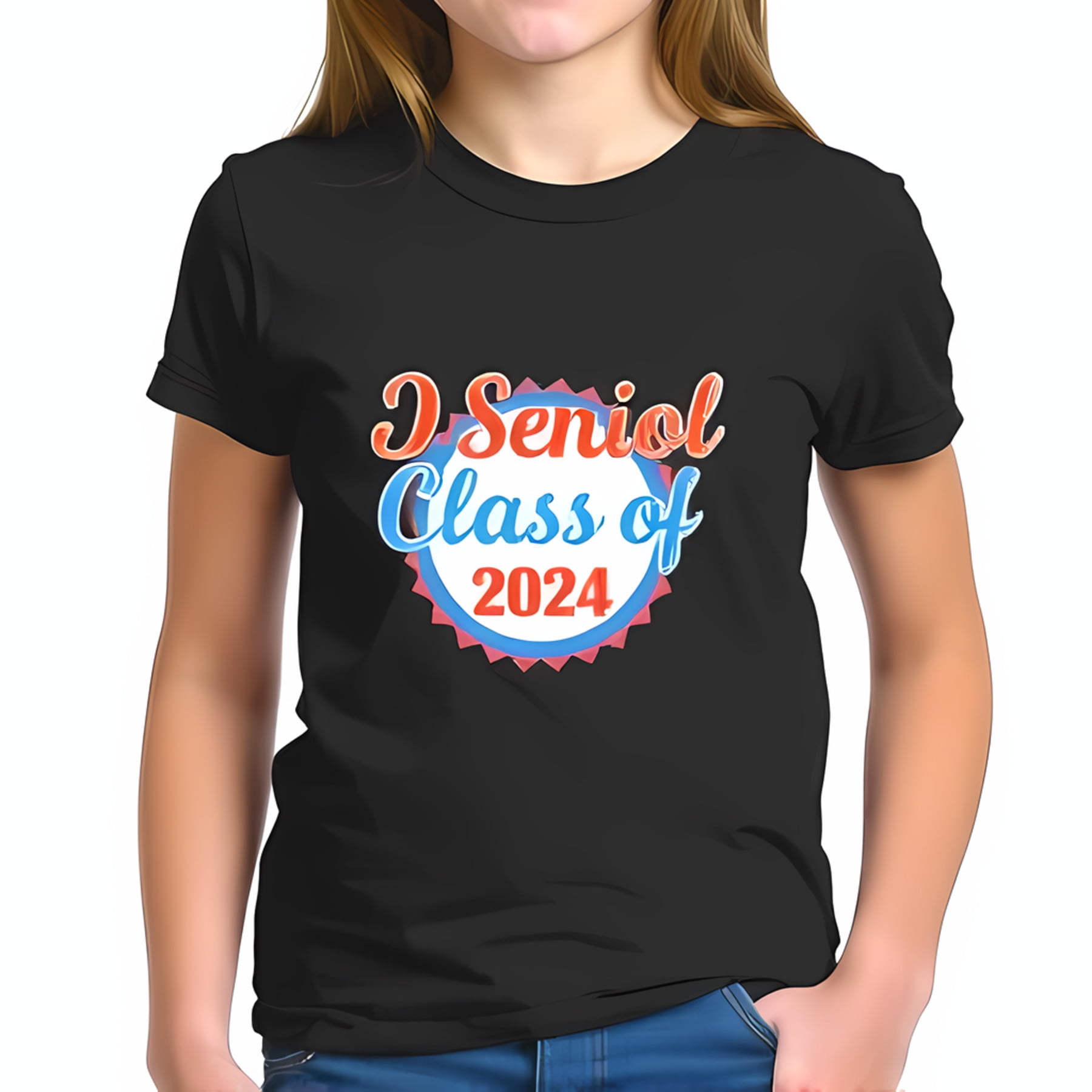 Stylish Black Cotton Short Sleeve T-Shirt with " I Senidol Class of ...