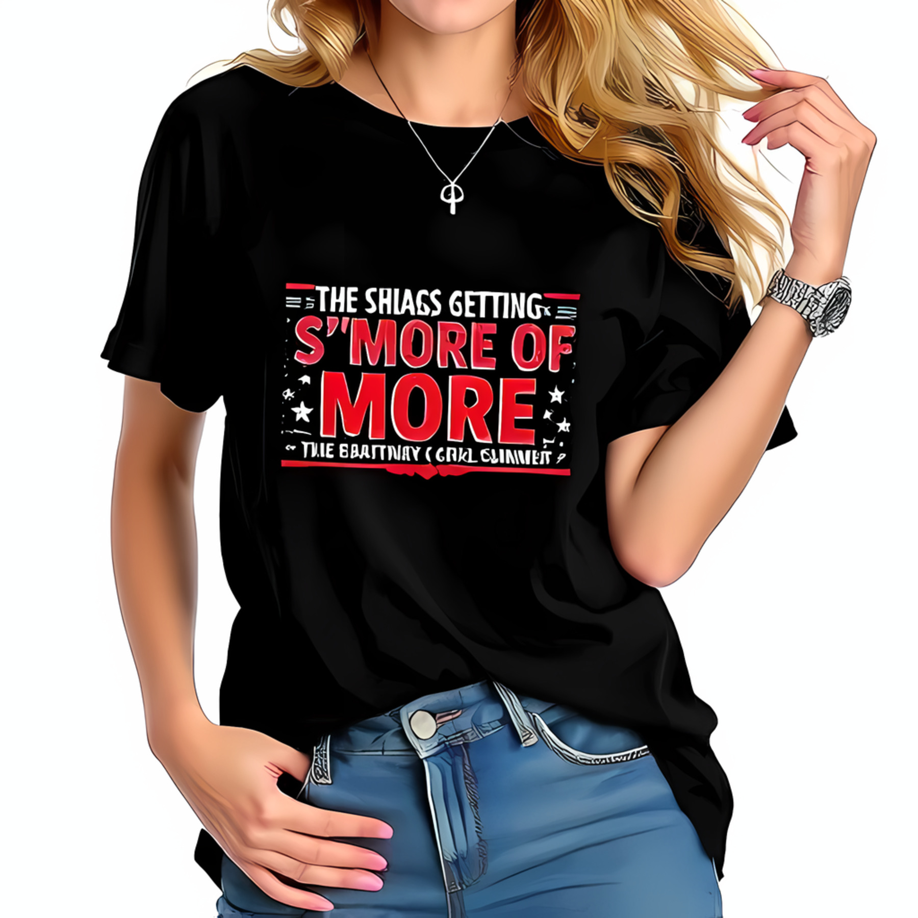 Stylish Black Cotton Short Sleeve T-Shirt with Playful " THE SHAGS ...