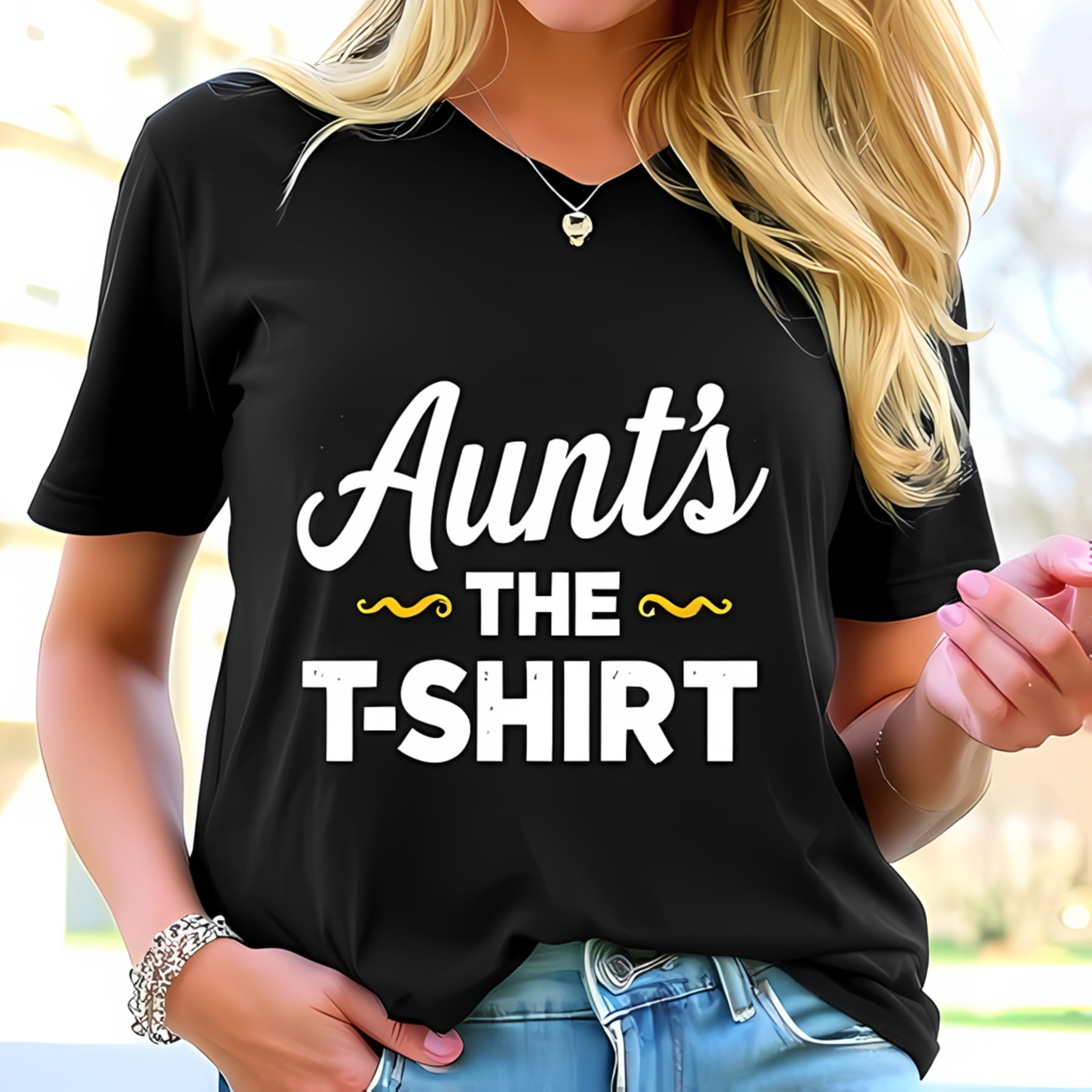 Stylish Black Cotton T-Shirt for Aunts - " Aunt's The T-Shirt " in ...