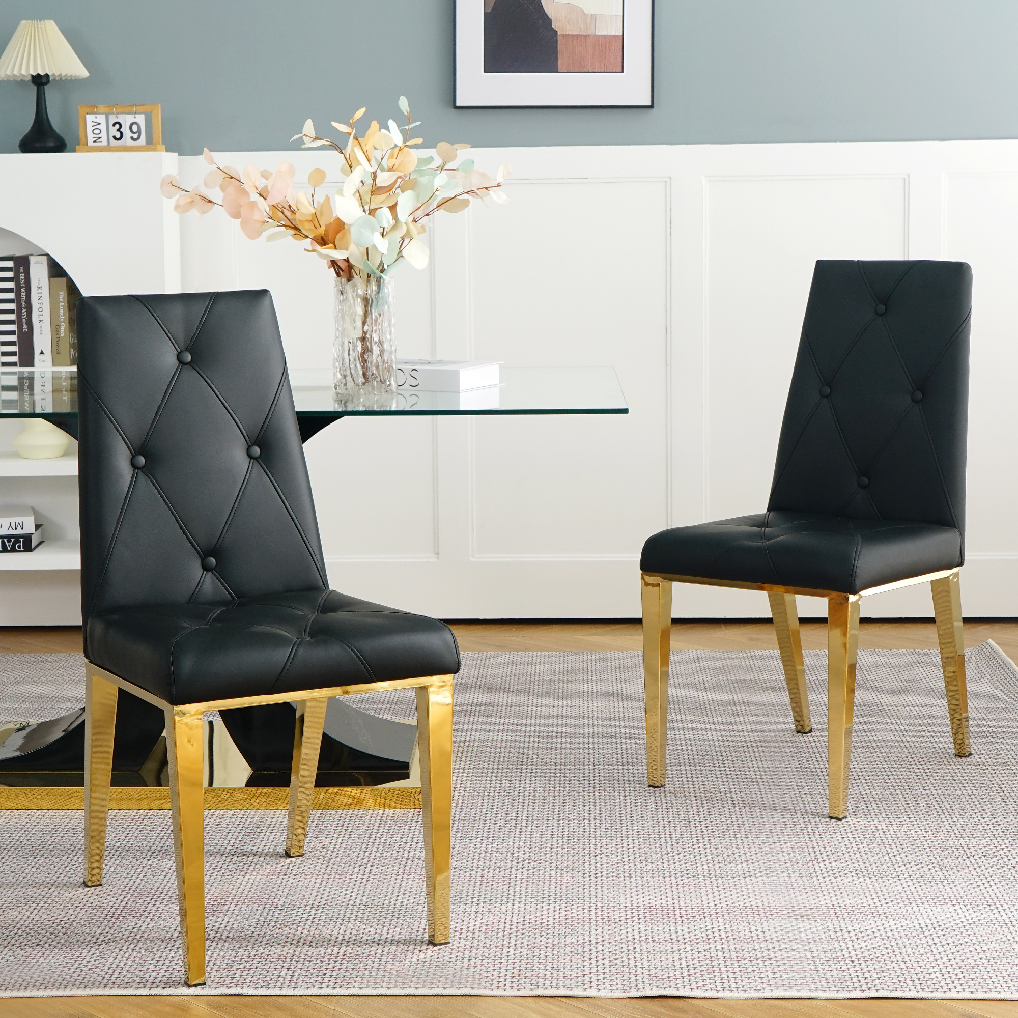 Stylish Black Dining Chairs Set of 2 - Elevate Dining Experience ...