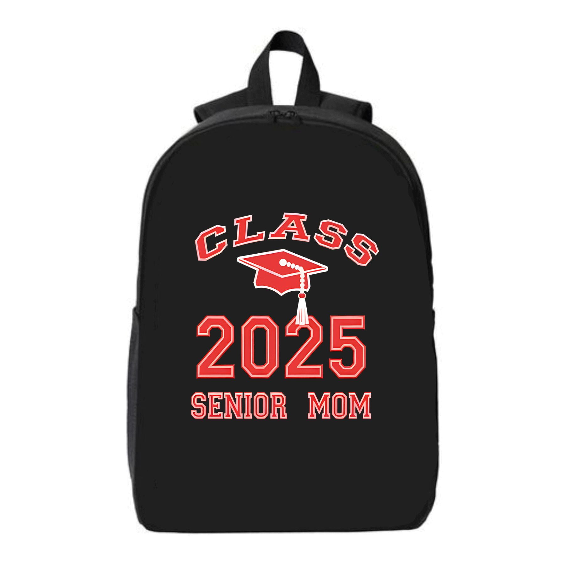 Stylish Black Laptop Backpack with ' CLASS 2025 SENIOR MOM ' Design ...