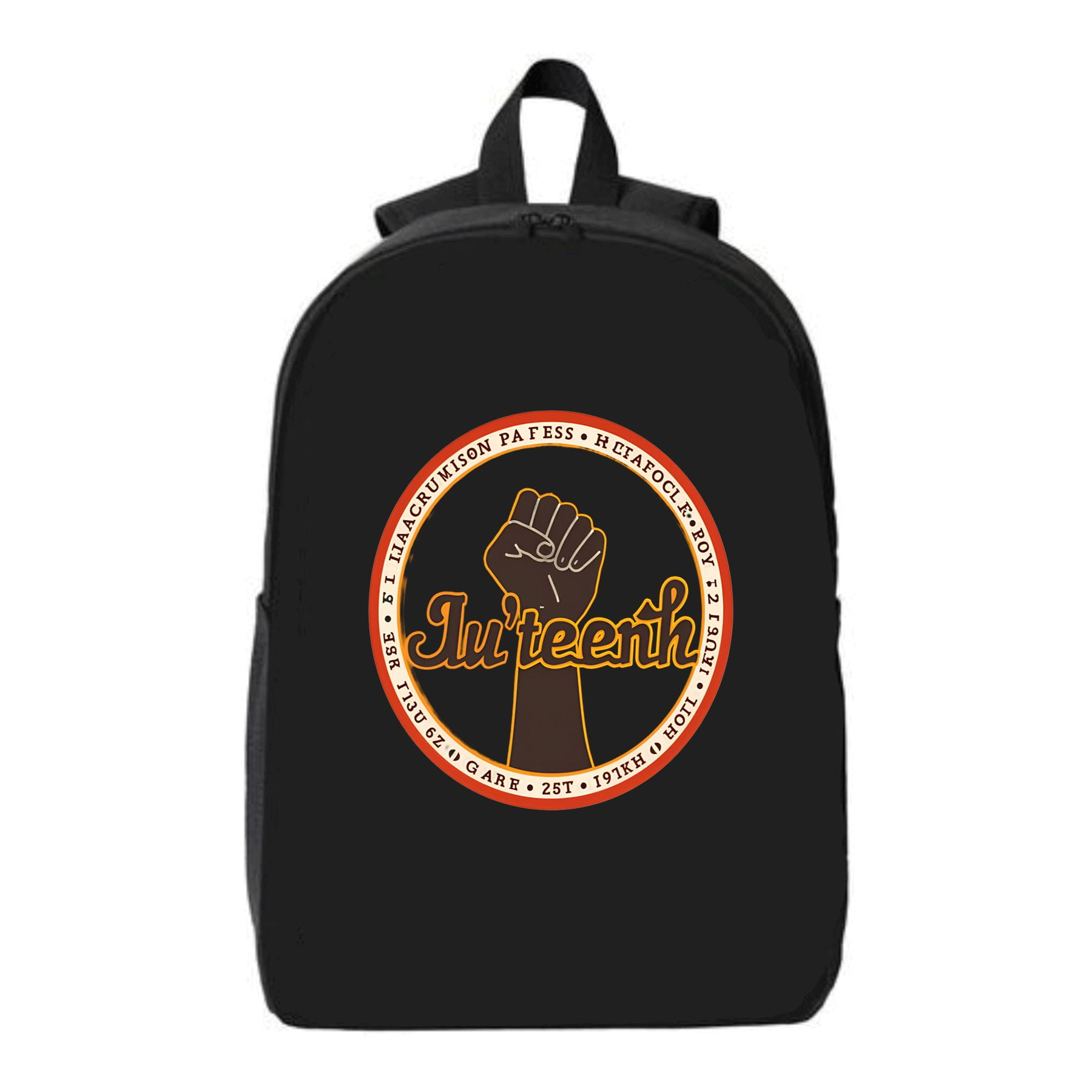 Stylish Black Laptop Backpack with Circular Fist Design Fits 15 ...