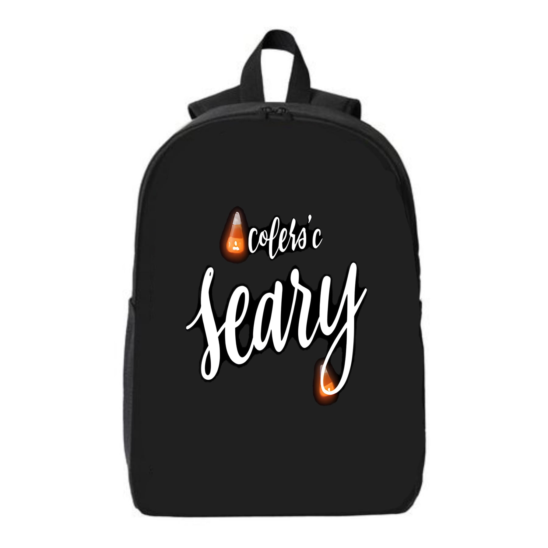 Stylish Black Laptop Backpack with Cursive ' coer ' s c scary ' Design ...