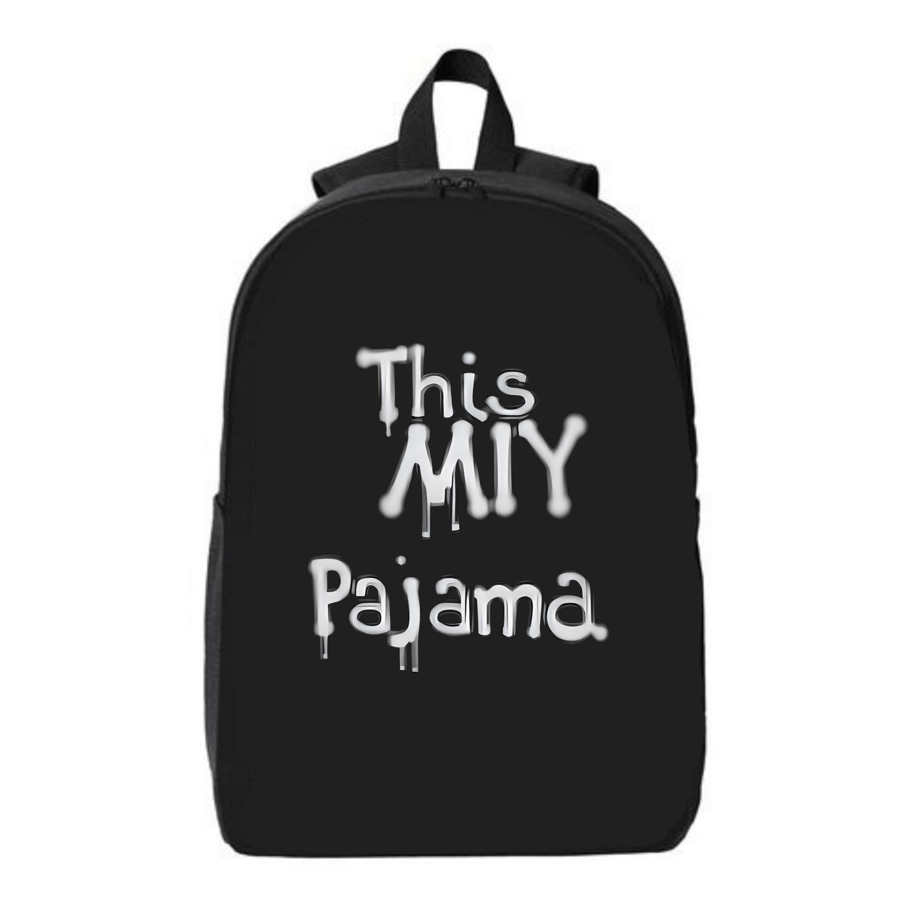 Stylish Black Laptop Backpack with Dripping ' This My Pajama ' Text ...