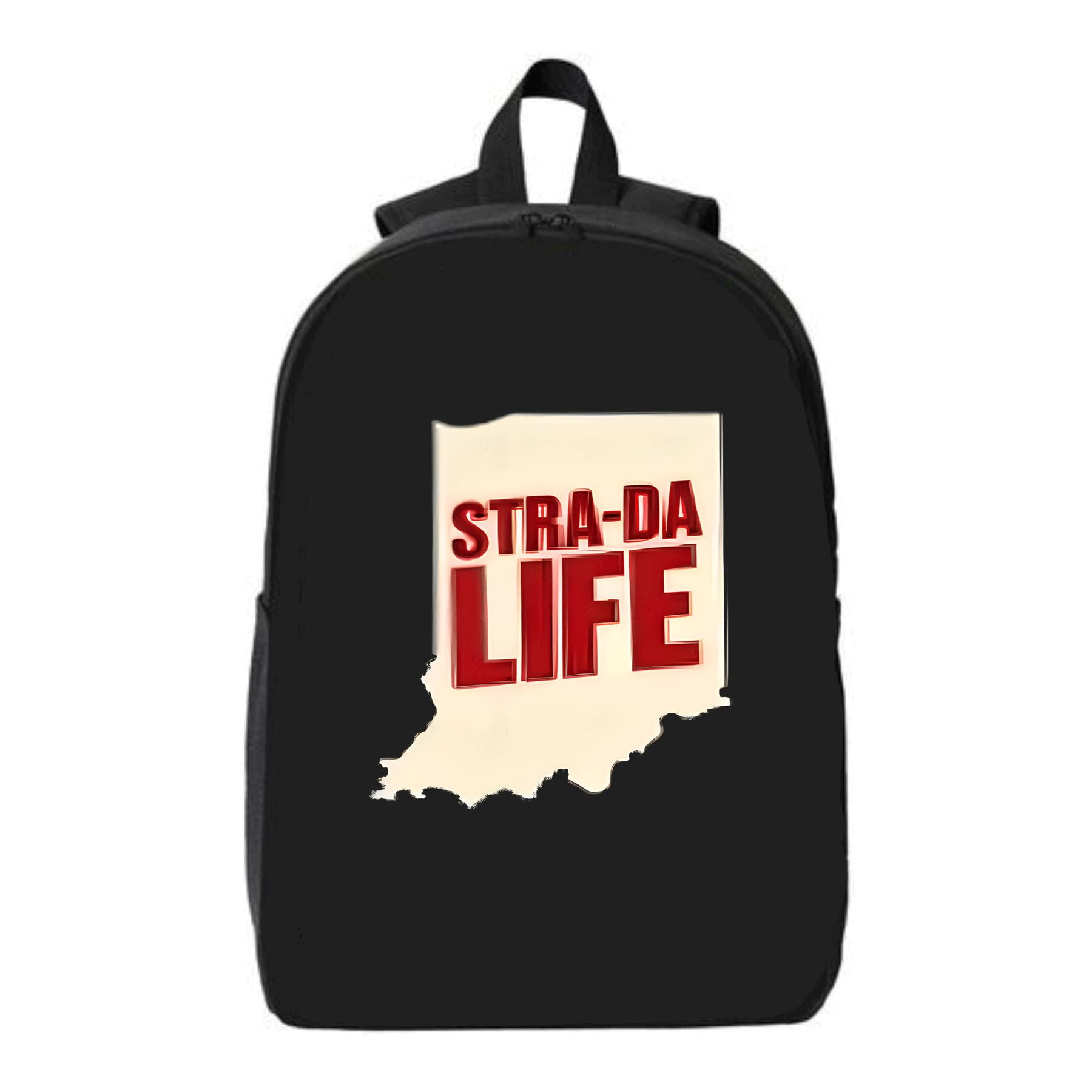 Stylish Black Laptop Backpack with Indiana Outline & ' STRA - DA LIFE ...
