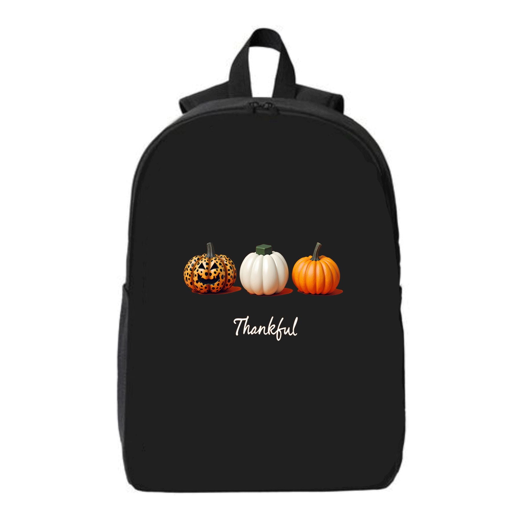Stylish Black Laptop Backpack with Pumpkin Design - Fits 15 " Laptop ...