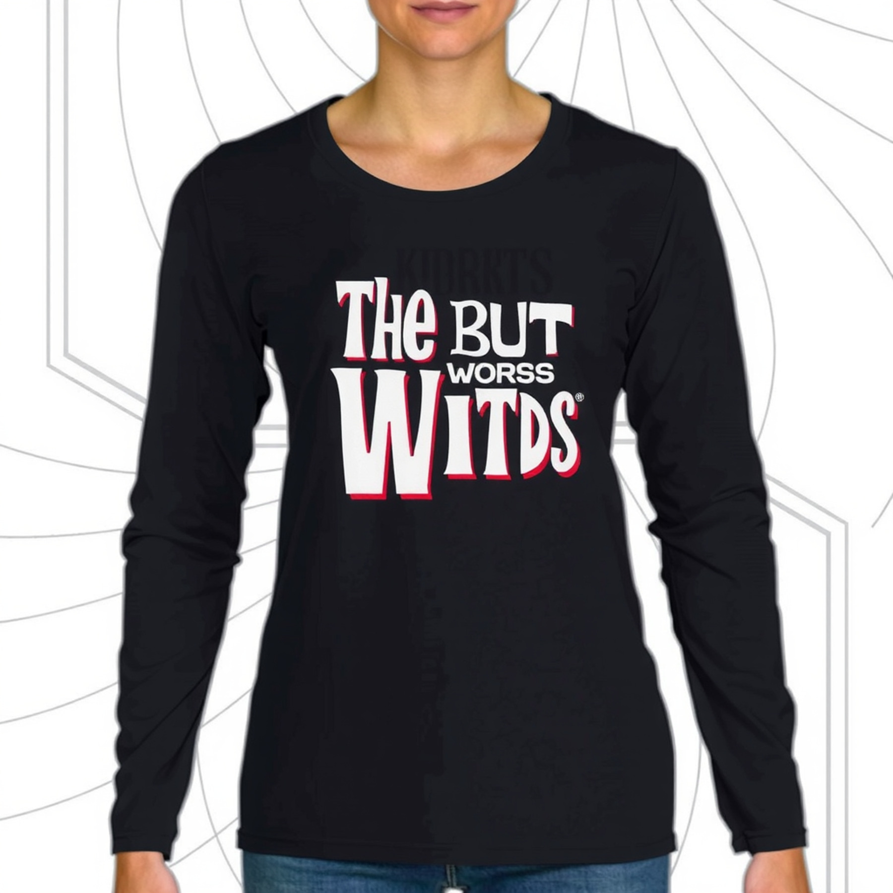 Stylish Black Long Sleeve T-Shirt with Bold "The But Worse Wits ...