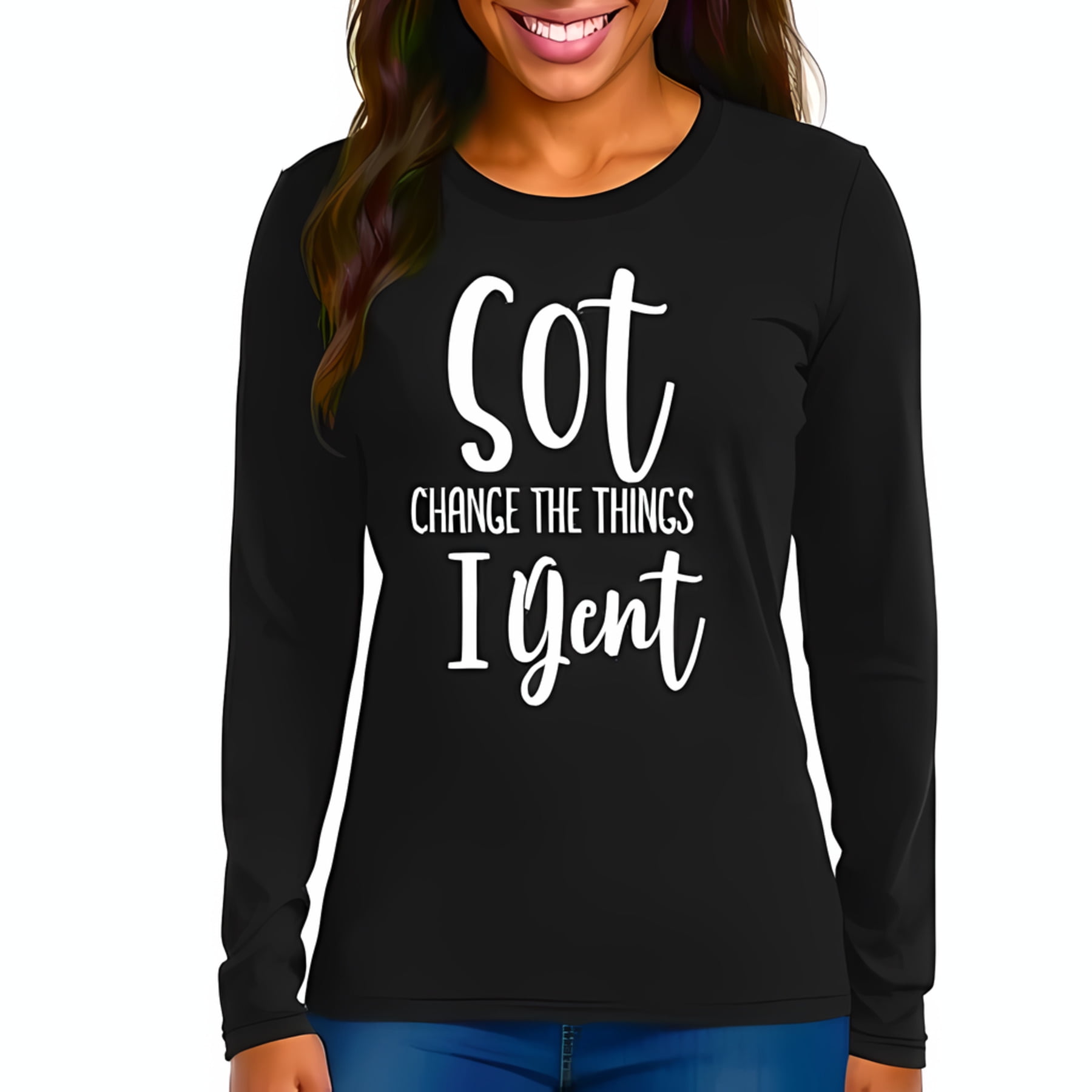 Stylish Black Long Sleeve T-Shirt with Witty 'So Igent' Design ...