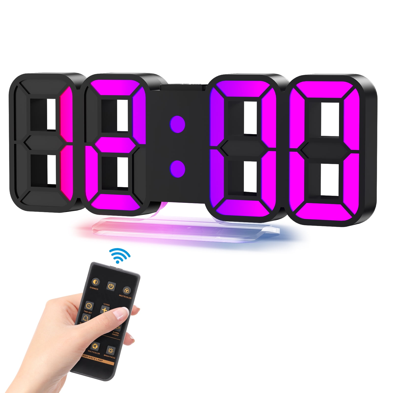 3D LED Digital Clock ,9.7", Large Display Table/ Desk Clock with Remote ...