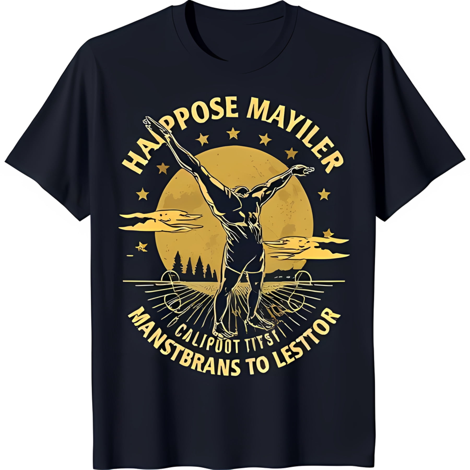 Stylish Black T-Shirt with Backflip Graphic and Design - Walmart.com