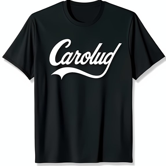 Stylish Black T-Shirt with Bold Cursive Carolud Graphic Design Trendy ...