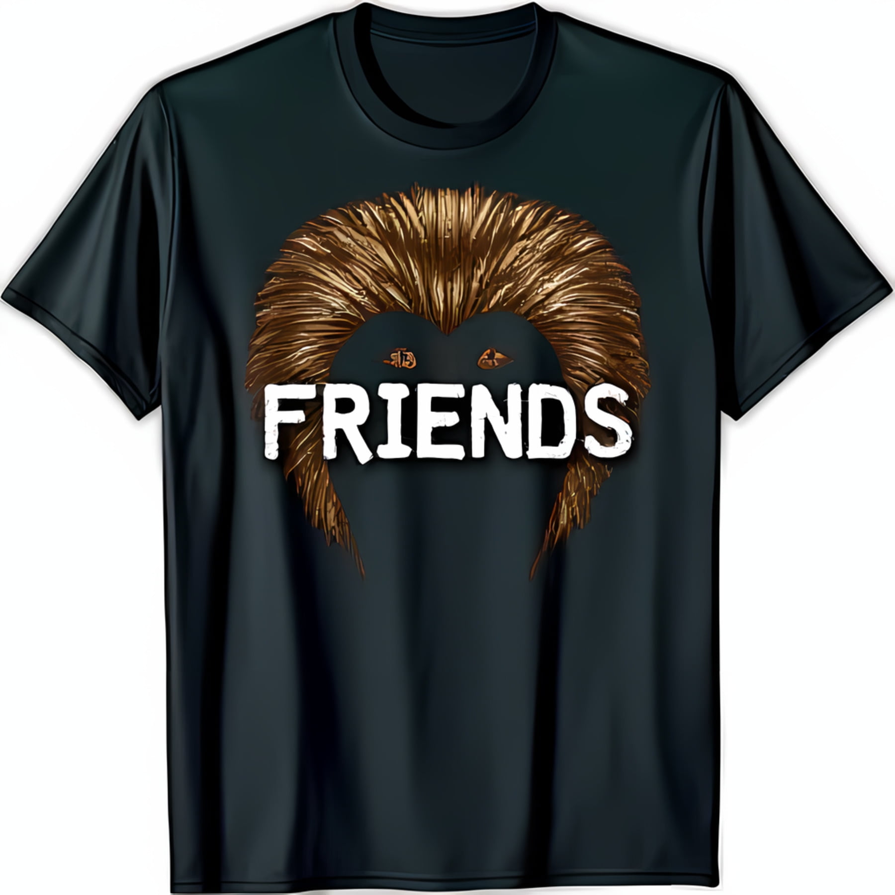 Stylish Black T-Shirt with Bold 'FRIENDS' Graphic and Mullet Design ...