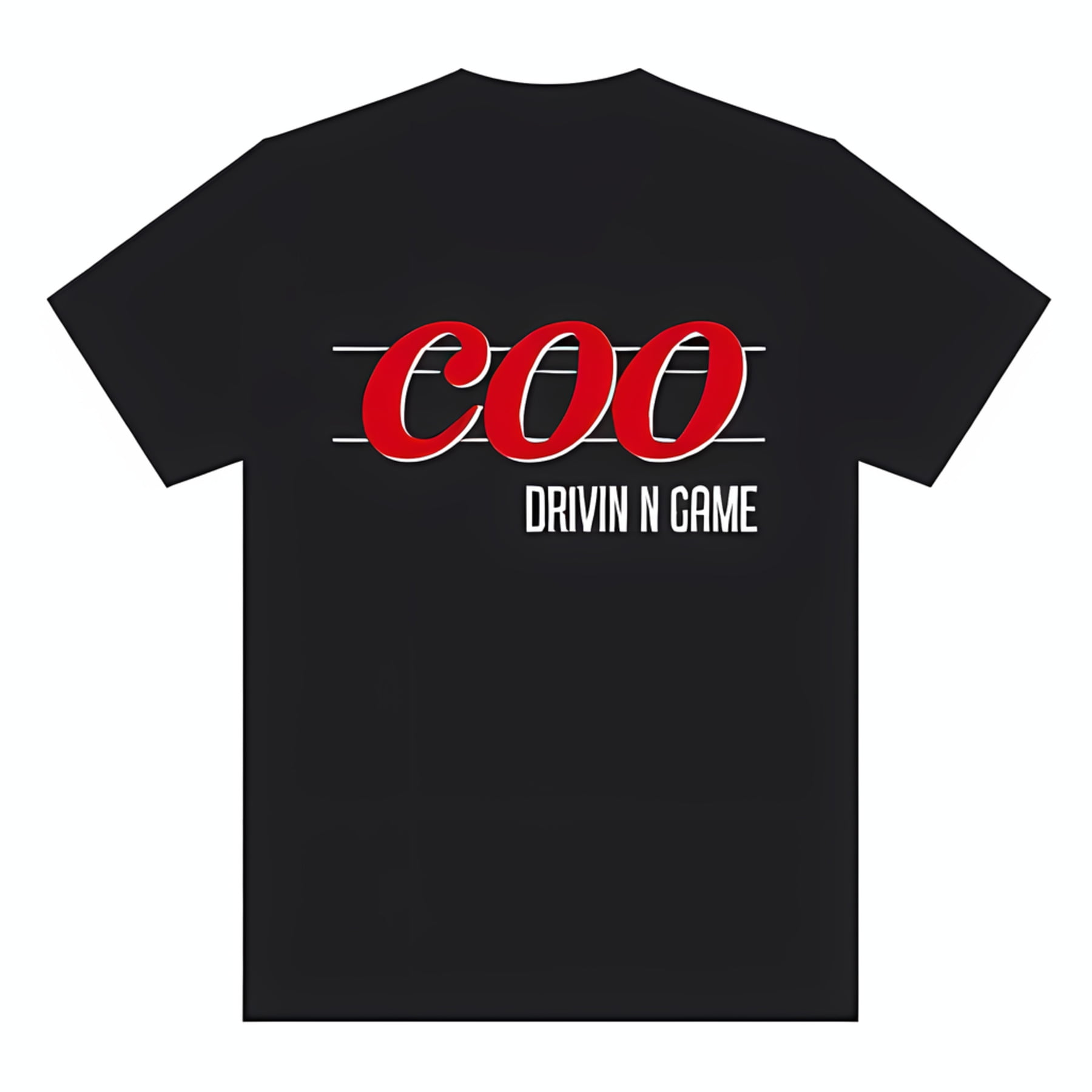 Stylish Black T-Shirt with Bold Red 'COO' Graphic & 'DRIVIN N GAME ...