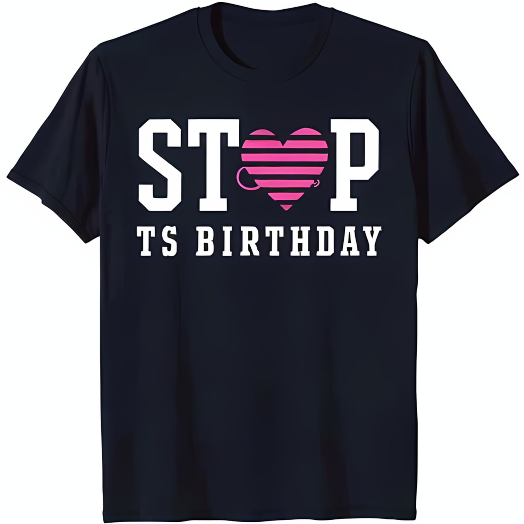 Stylish Black T-Shirt with Bold 'STOP' Graphic and Heart Design for ...