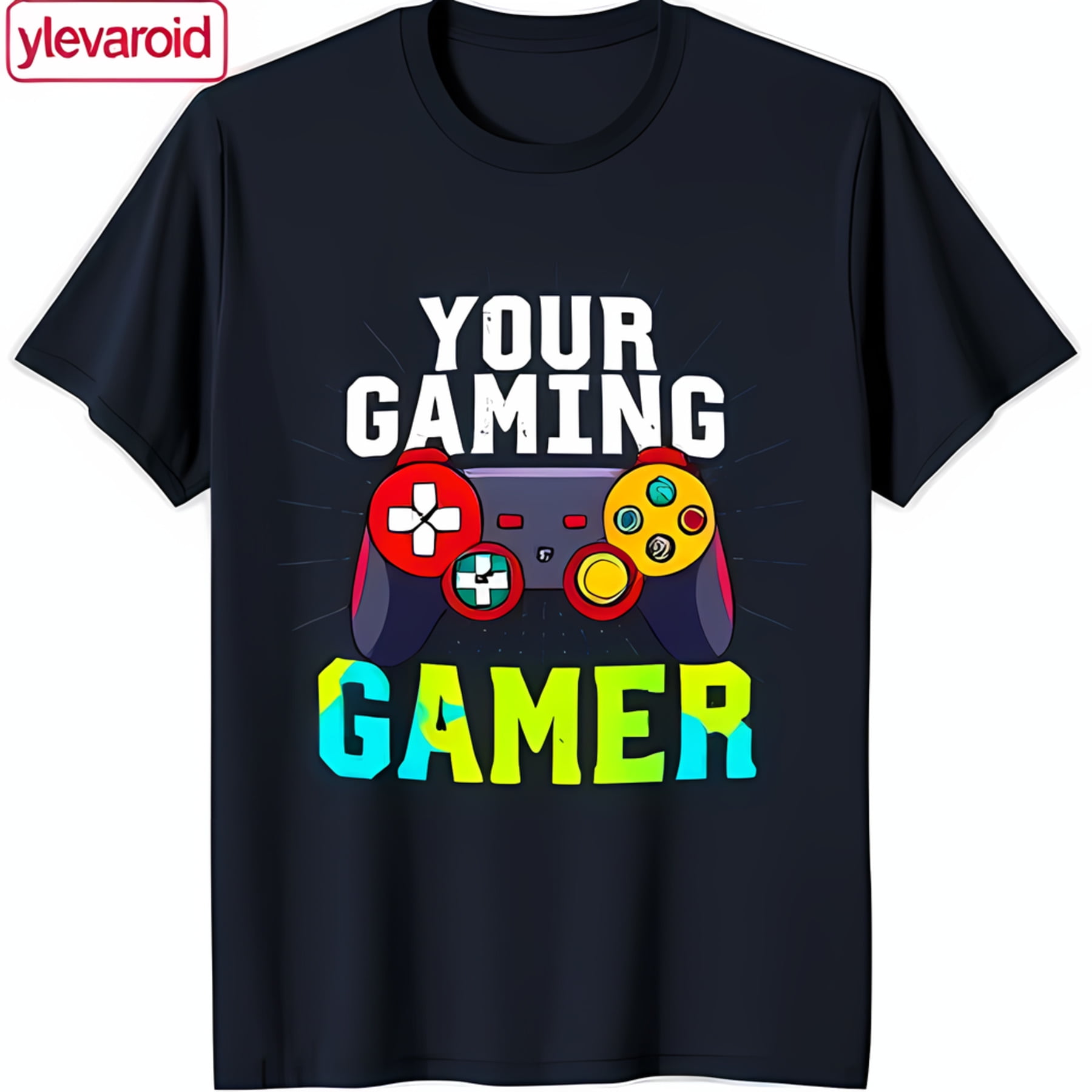 Stylish Black T-Shirt with Bold White Graphic: 'YOUR GAMING GAMER ...