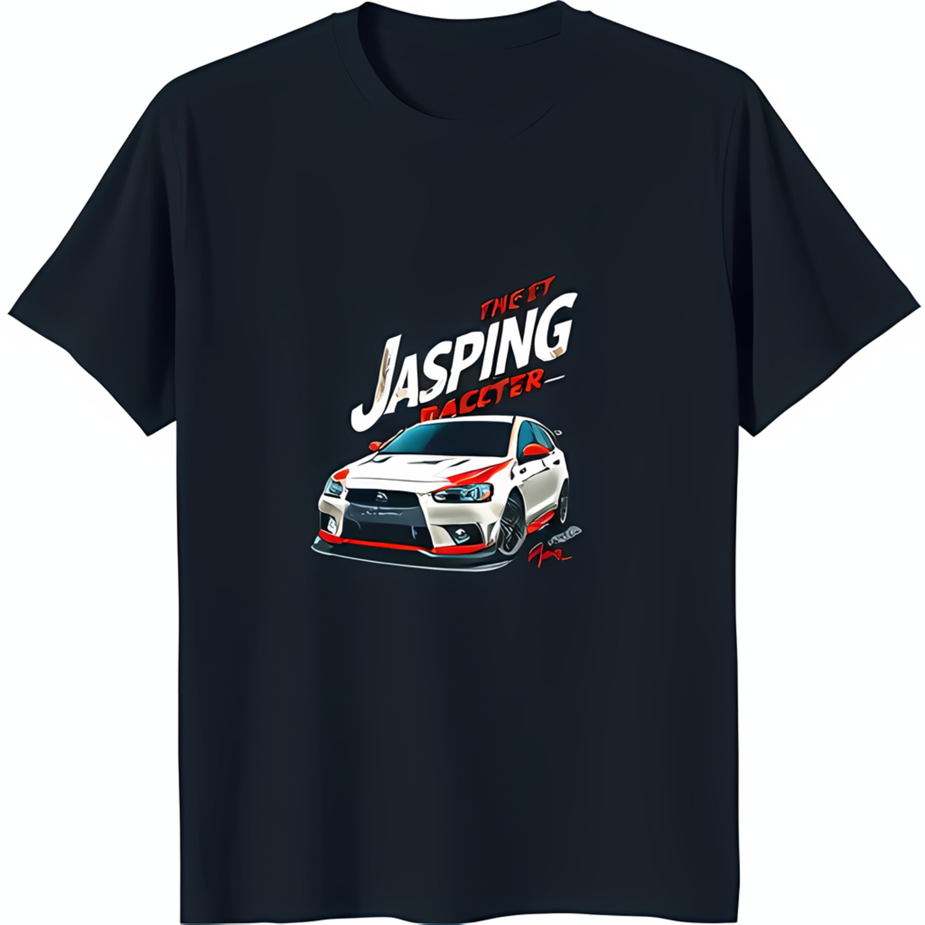 Stylish Black T-Shirt with Bold White & Red Lancer Graphic - Walmart.com