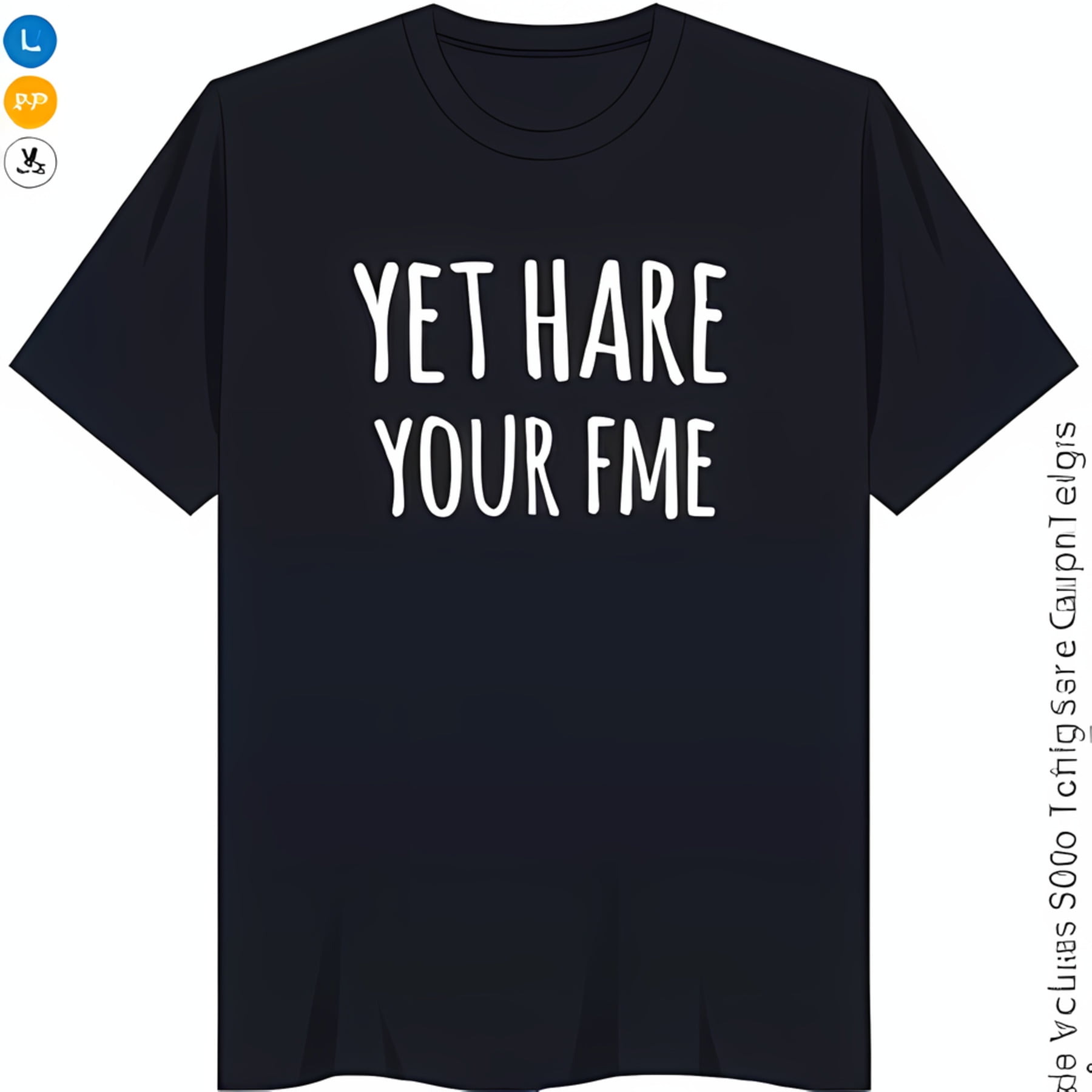 Stylish Black T-Shirt with Bold White 'Yet Hare Your FME' Graphic ...