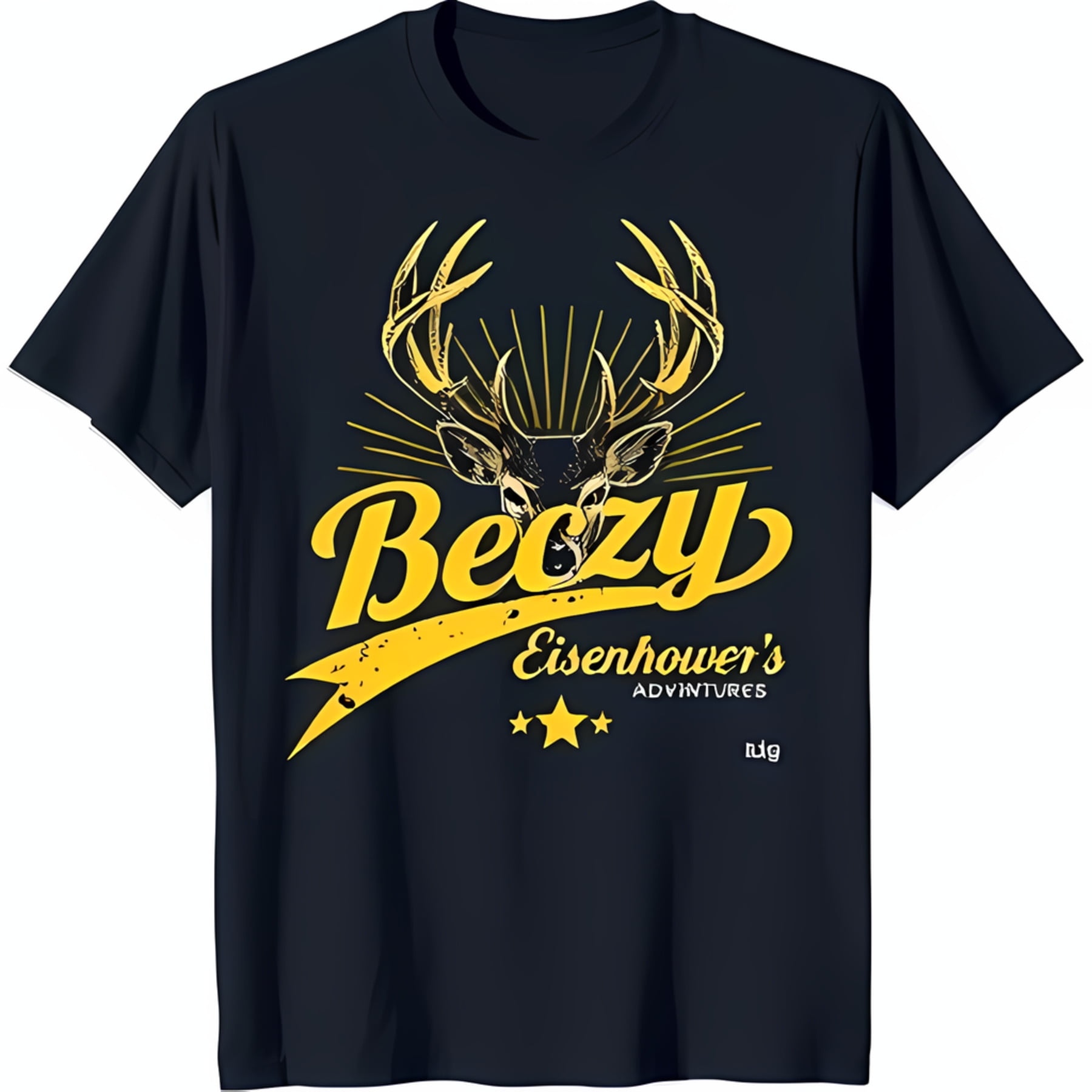 Stylish Black T-Shirt with Bold Yellow Graphic & 'Beczy' Design ...