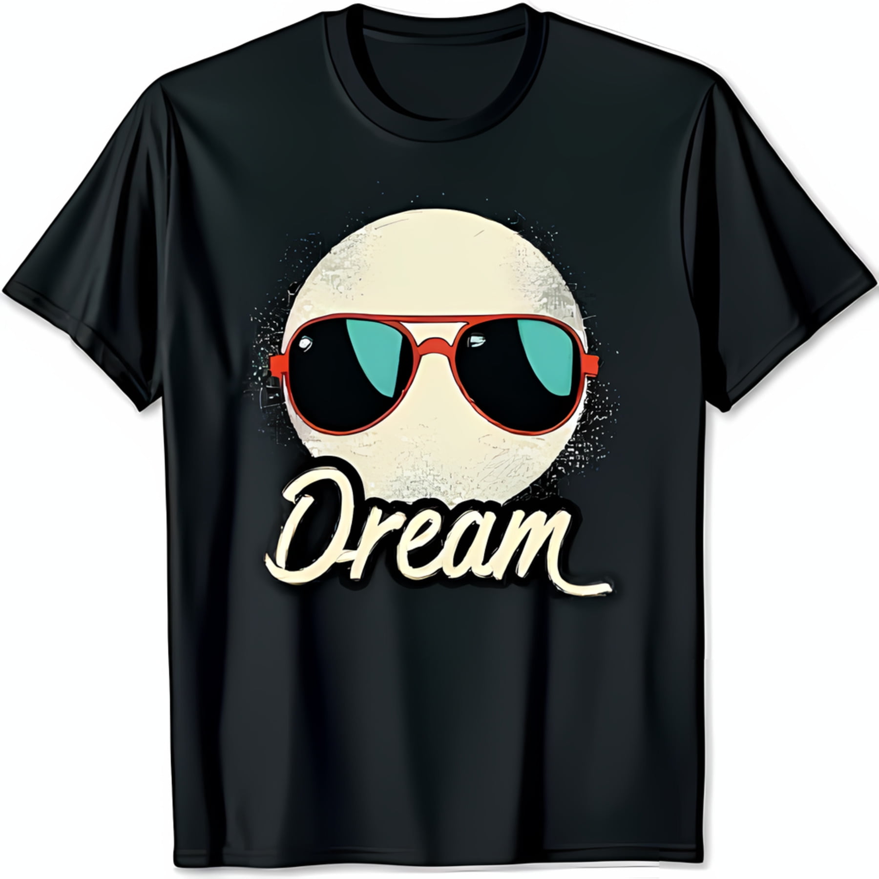 Stylish Black T-Shirt with Cool Sunglasses Graphic & Dream Design - Walmart.com