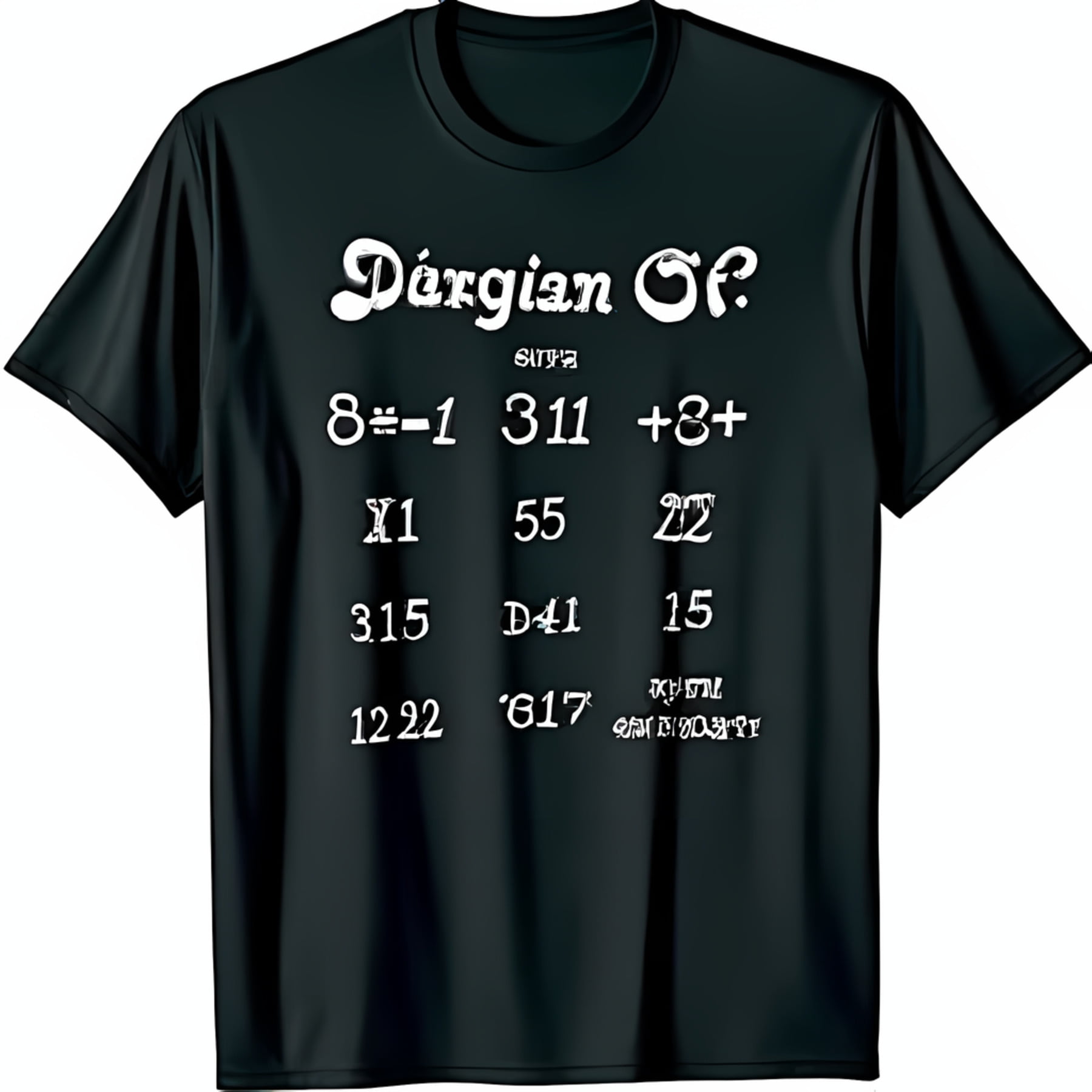 Stylish Black T-Shirt with Dargian Of? Graphic & Unique Number Design ...