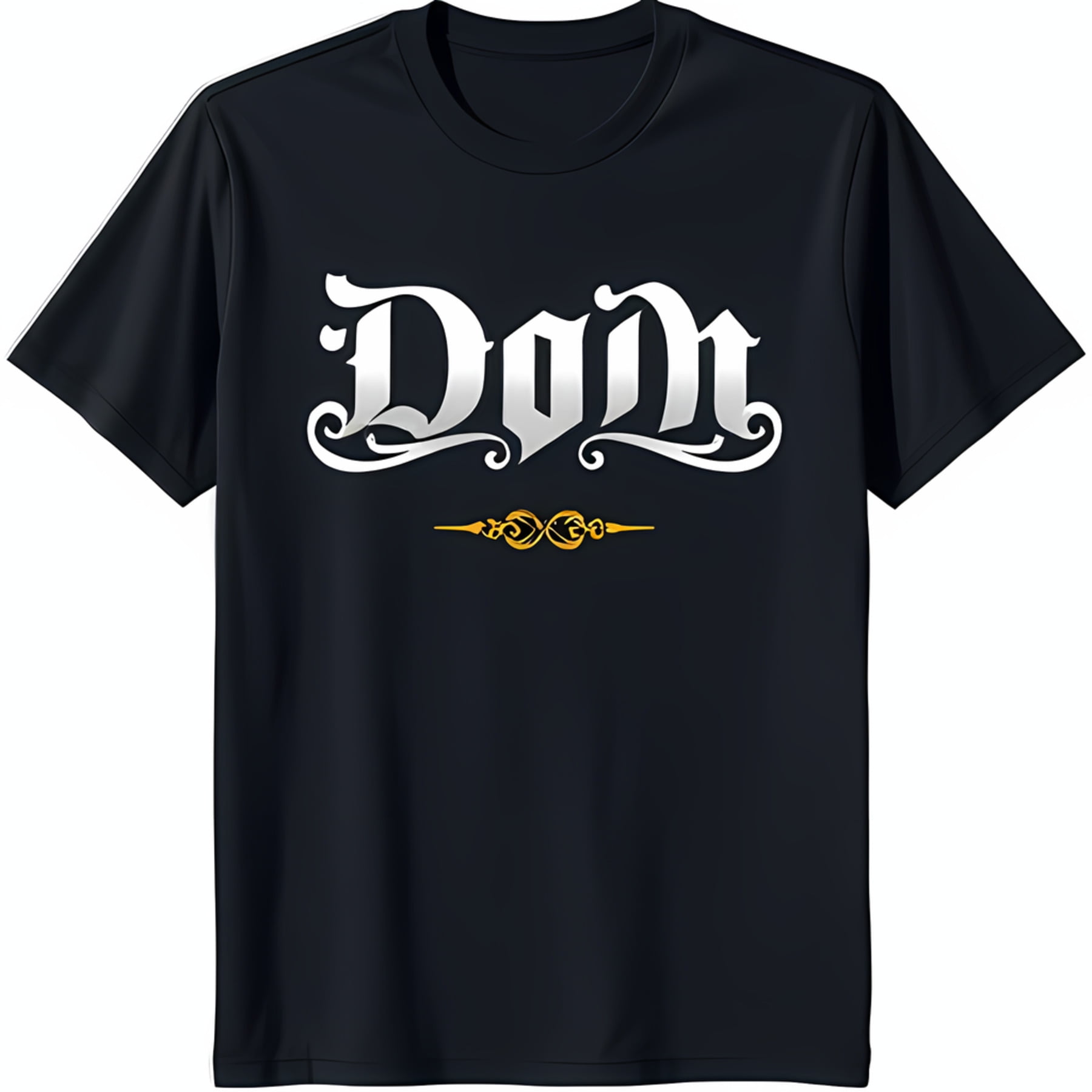 Stylish Black T-Shirt with 'Doin' in Old English Script & Flourish ...