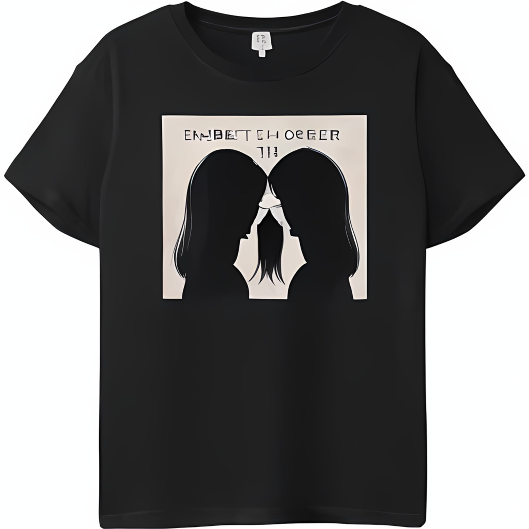 Stylish Black T-Shirt with 'EMBETTER' Text & Embracing Women ...