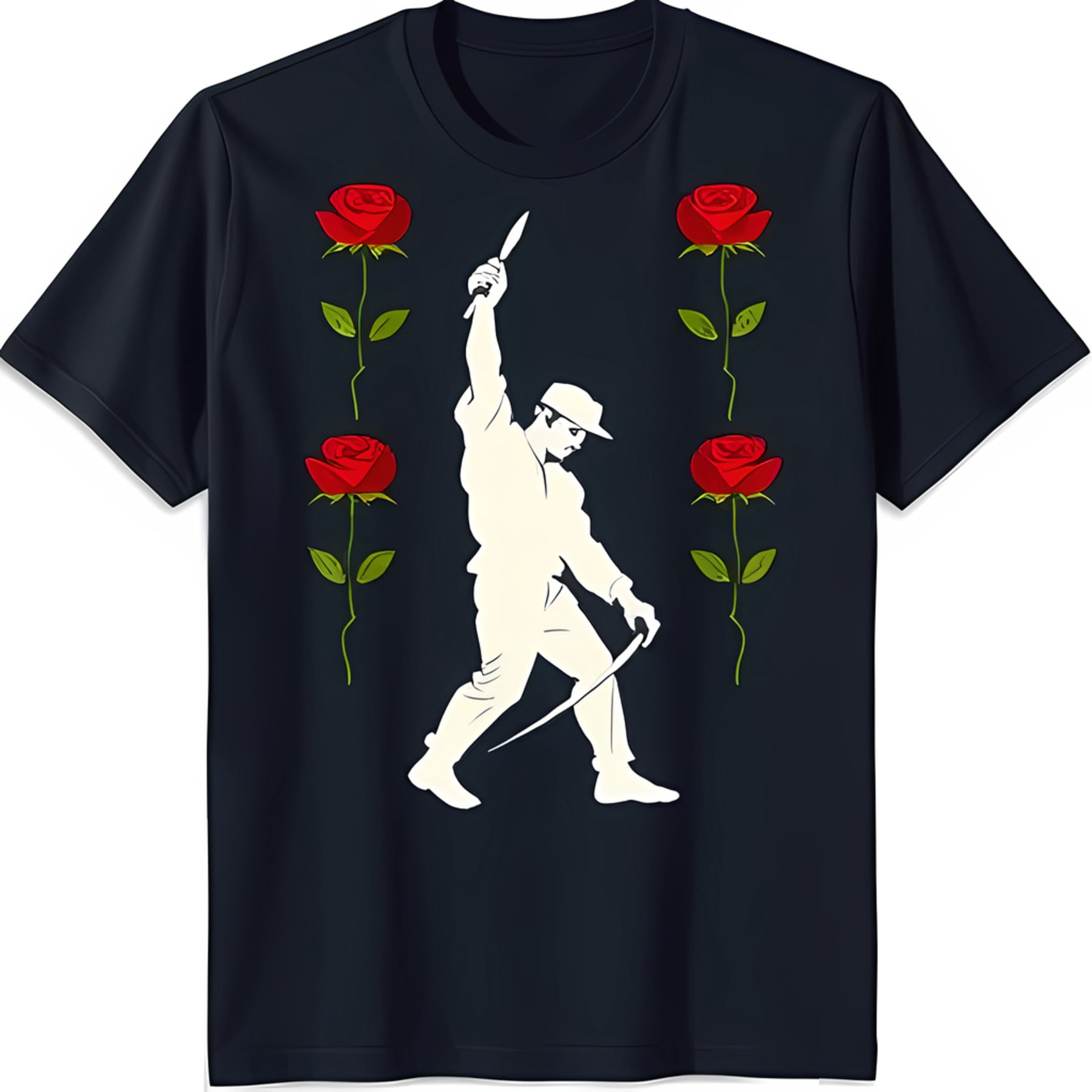 Stylish Black T-Shirt with Eye Catching Chest Graphic for All Ages ...