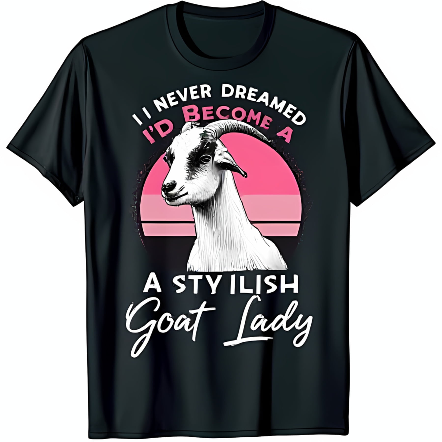 Stylish Black T-Shirt with Goat Graphic & Sunset for Goat Lovers ...