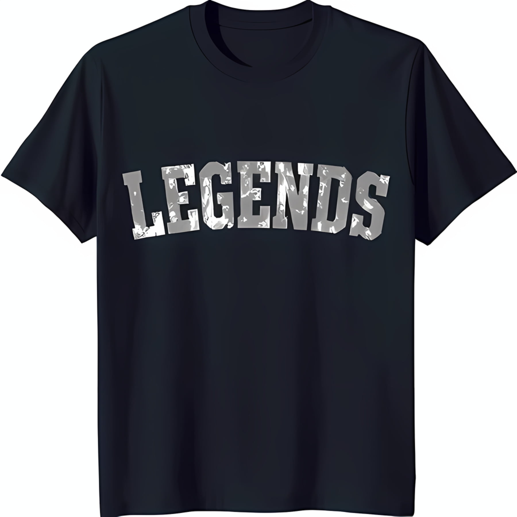 Stylish Black T-Shirt with 'Legends' Graphic Casual Neck - Walmart ...