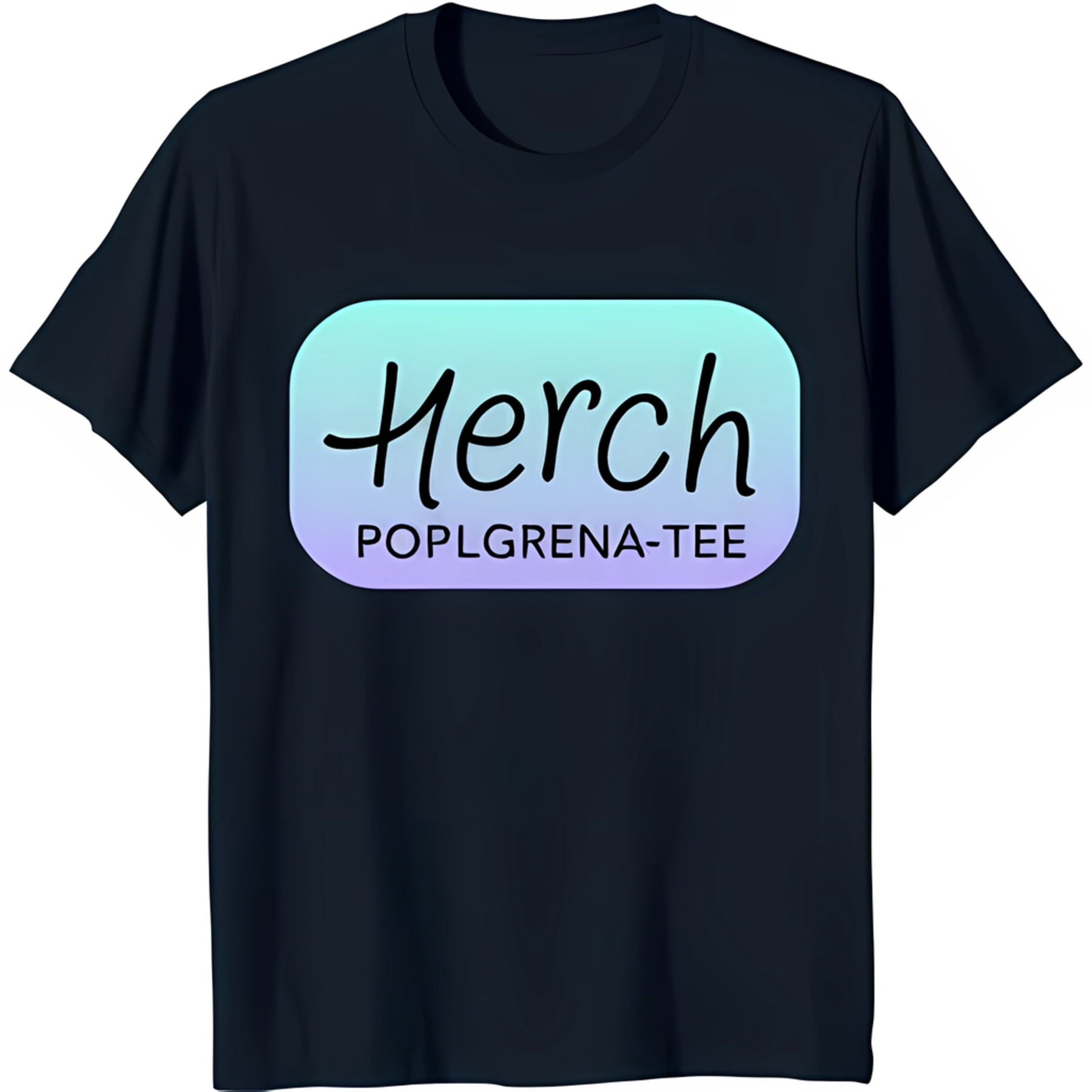 Stylish Black T-Shirt with Light Blue & Graphic 'Herch' Design ...