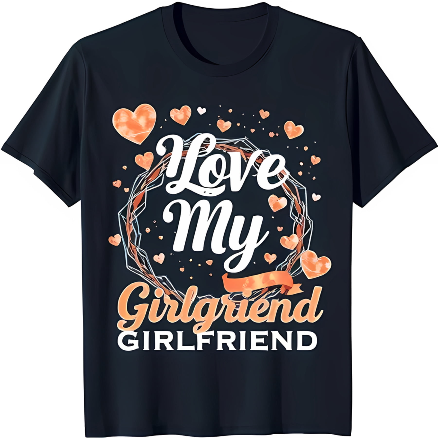 Stylish Black T-Shirt with 'Love My Girlfriend' Graphic & Heart Design ...