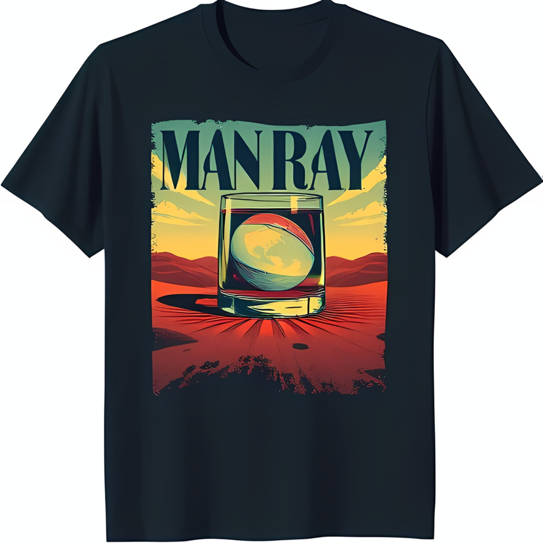 Stylish Black T-Shirt with Man Ray Inspired Graphic & Design - Walmart.com