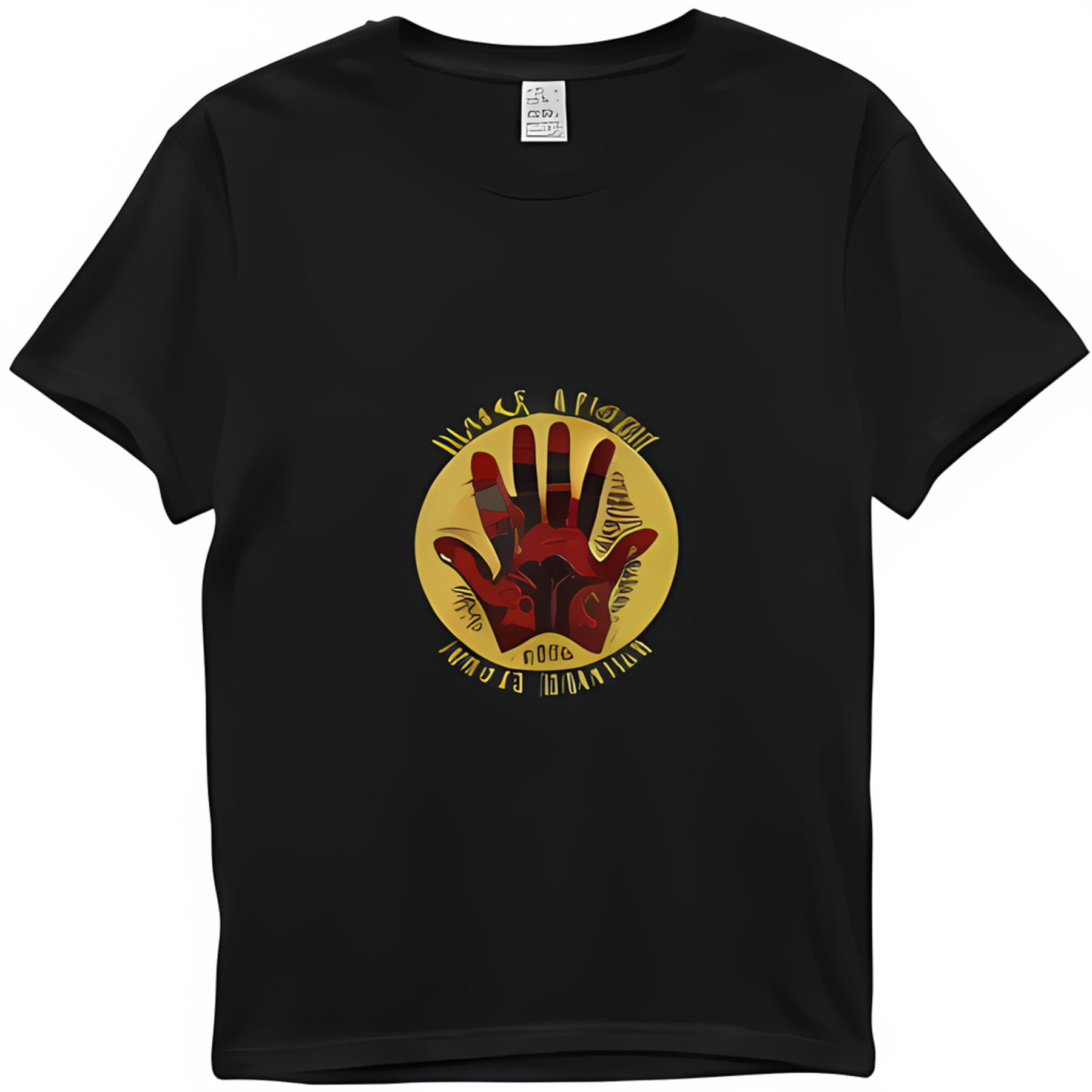 Stylish Black T-Shirt with Minimalist Handprint Design Perfect for ...