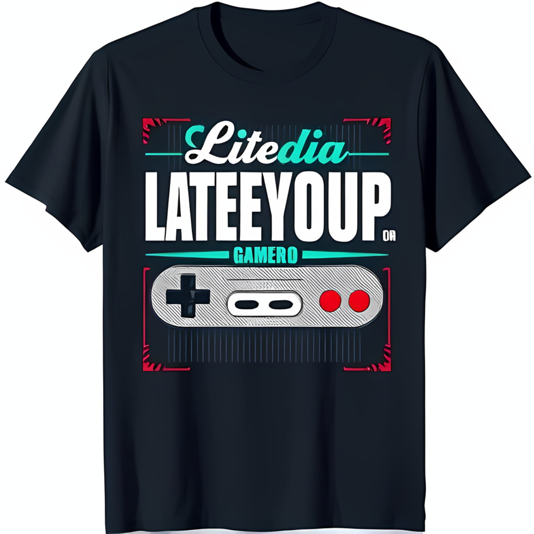 Stylish Black T-Shirt with Playful Controller Graphic for Gamers ...