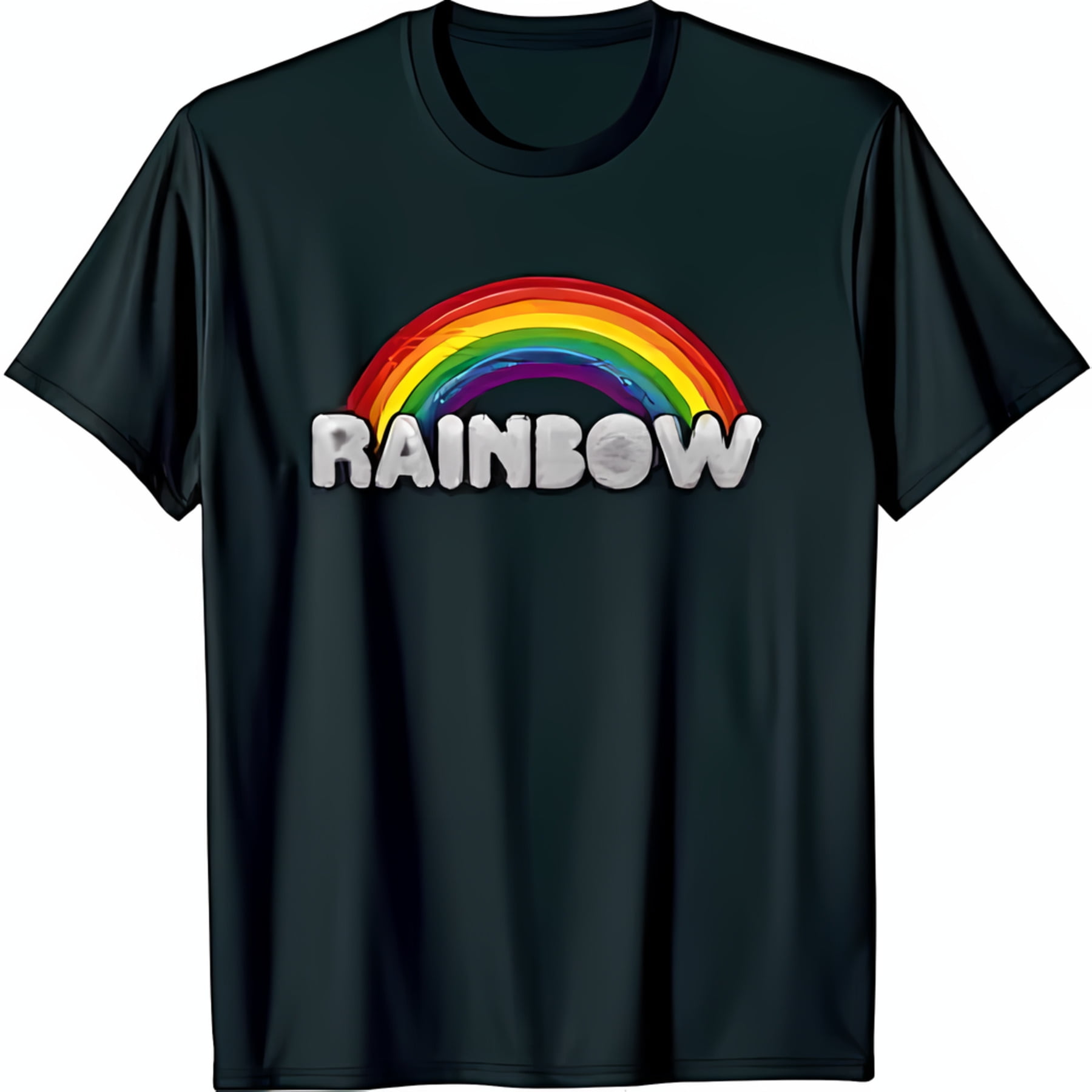 Stylish Black T-Shirt with Silver Graphic and Text - Walmart.com