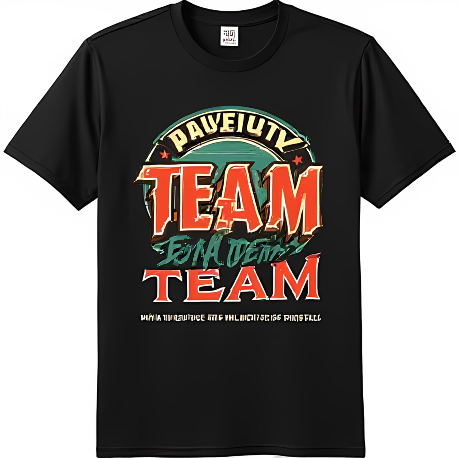 Stylish Black T-Shirt with 'TEAM' Graphic 'FOR A BETTER TEAM' Text and ...