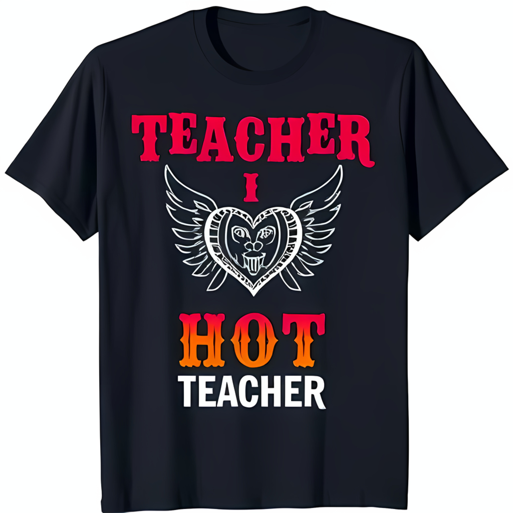 Stylish Black T-Shirt with Teacher I lvoe️ Hot Teacher Graphic ...