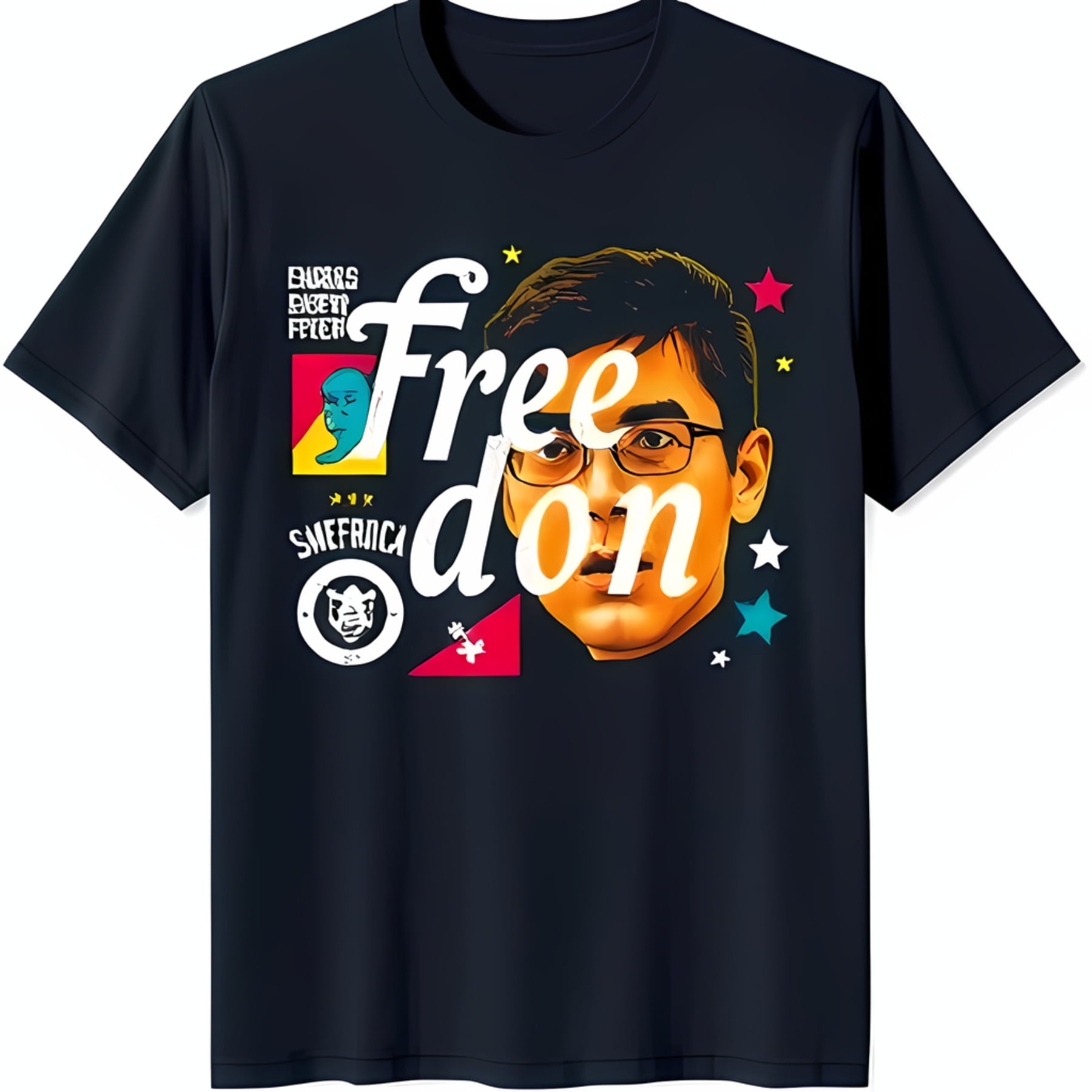 Stylish Black T-Shirt with Thought Provoking Freedom Graphic Design a ...