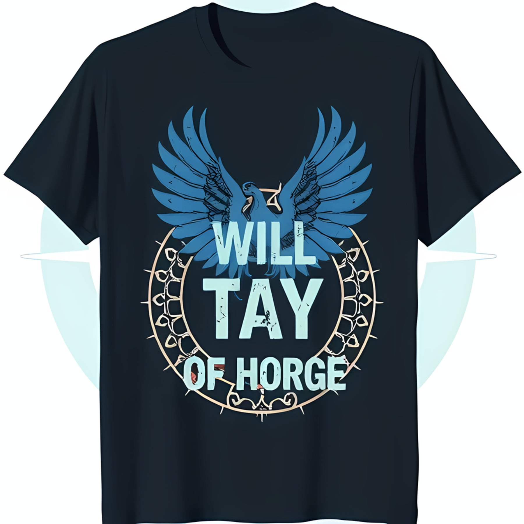 Stylish Black T-Shirt with Unique Eagle Graphic & 'WILL TAY OF HORGE ...