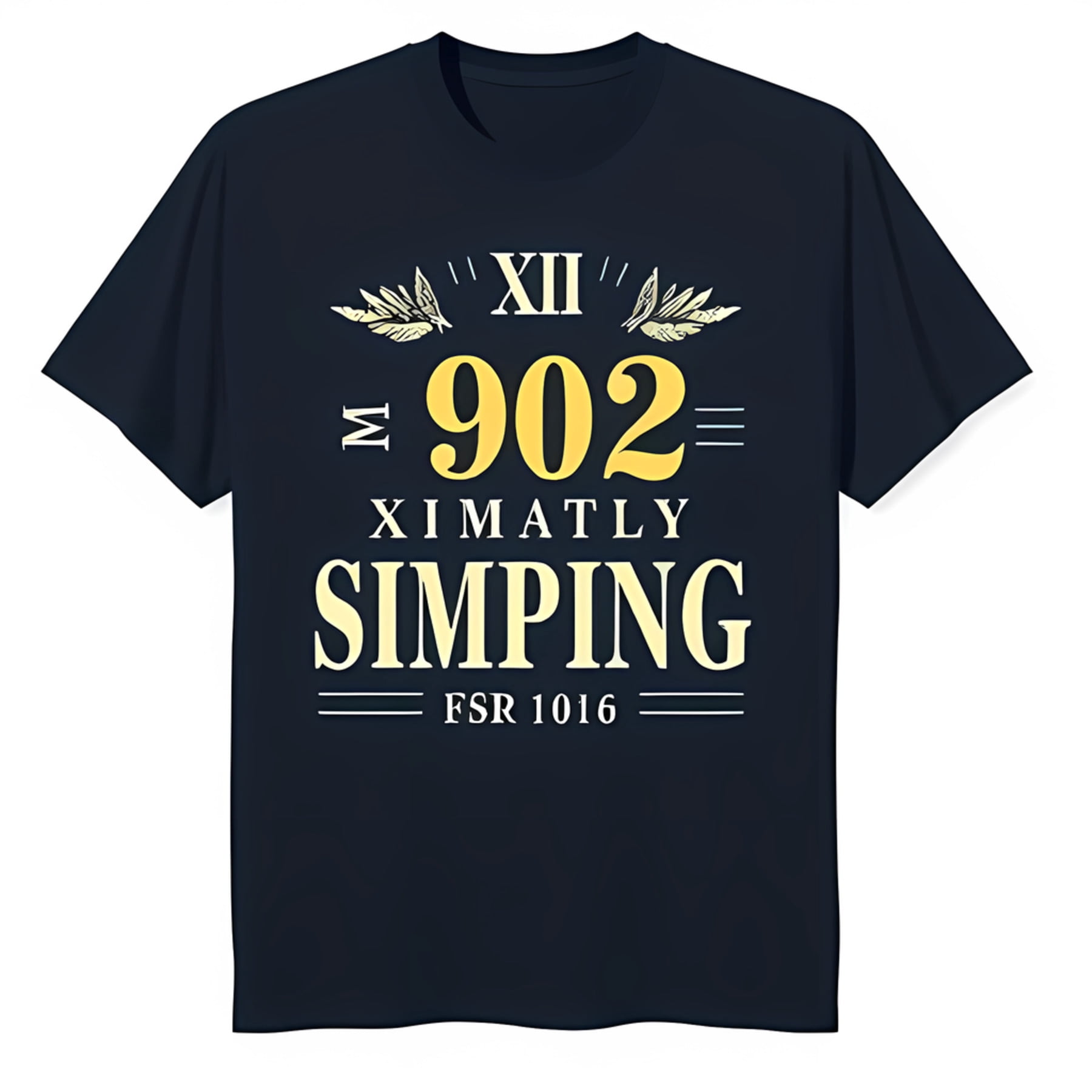 Stylish Black T-Shirt with Unique Graphic: 'XII 902 =XIMATLY SIMPING ...